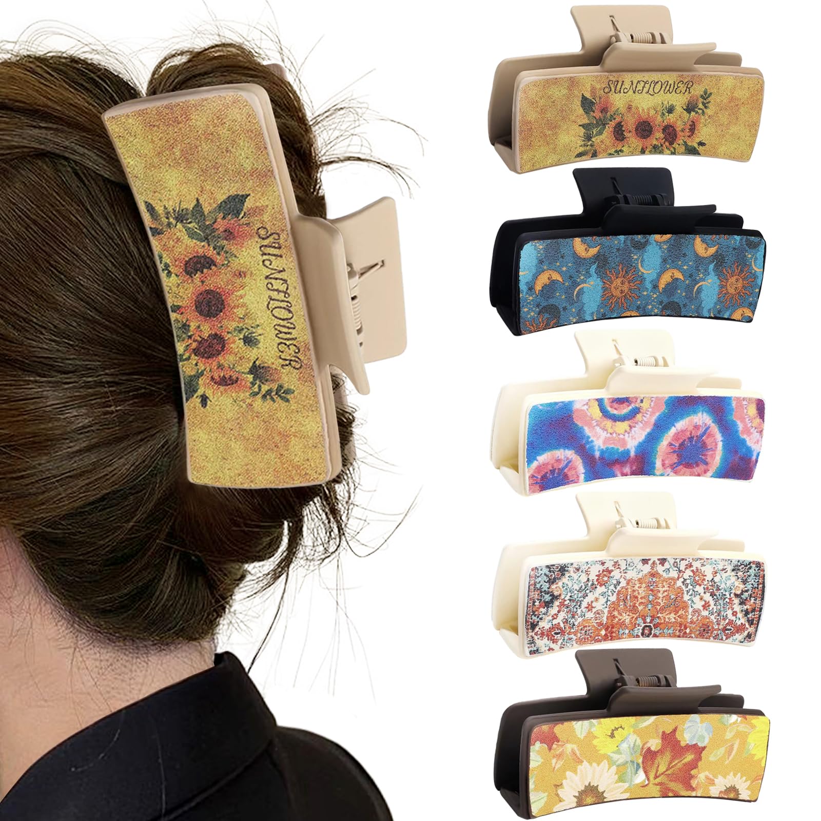 Amazon.com : DNCHGOYA Hair Clip, 5 Pack Western Leather Hair Clips ...