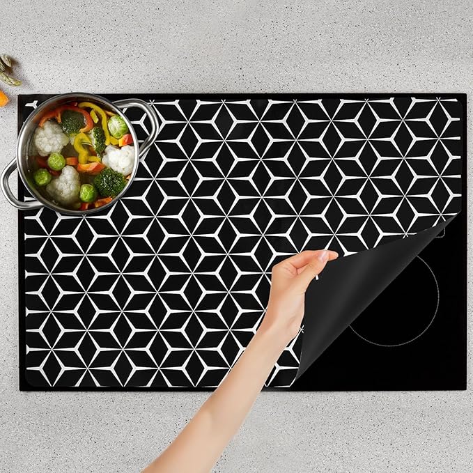 Large Induction Hob Protector Mat 78x52cm, Silicone Induction Hob ...