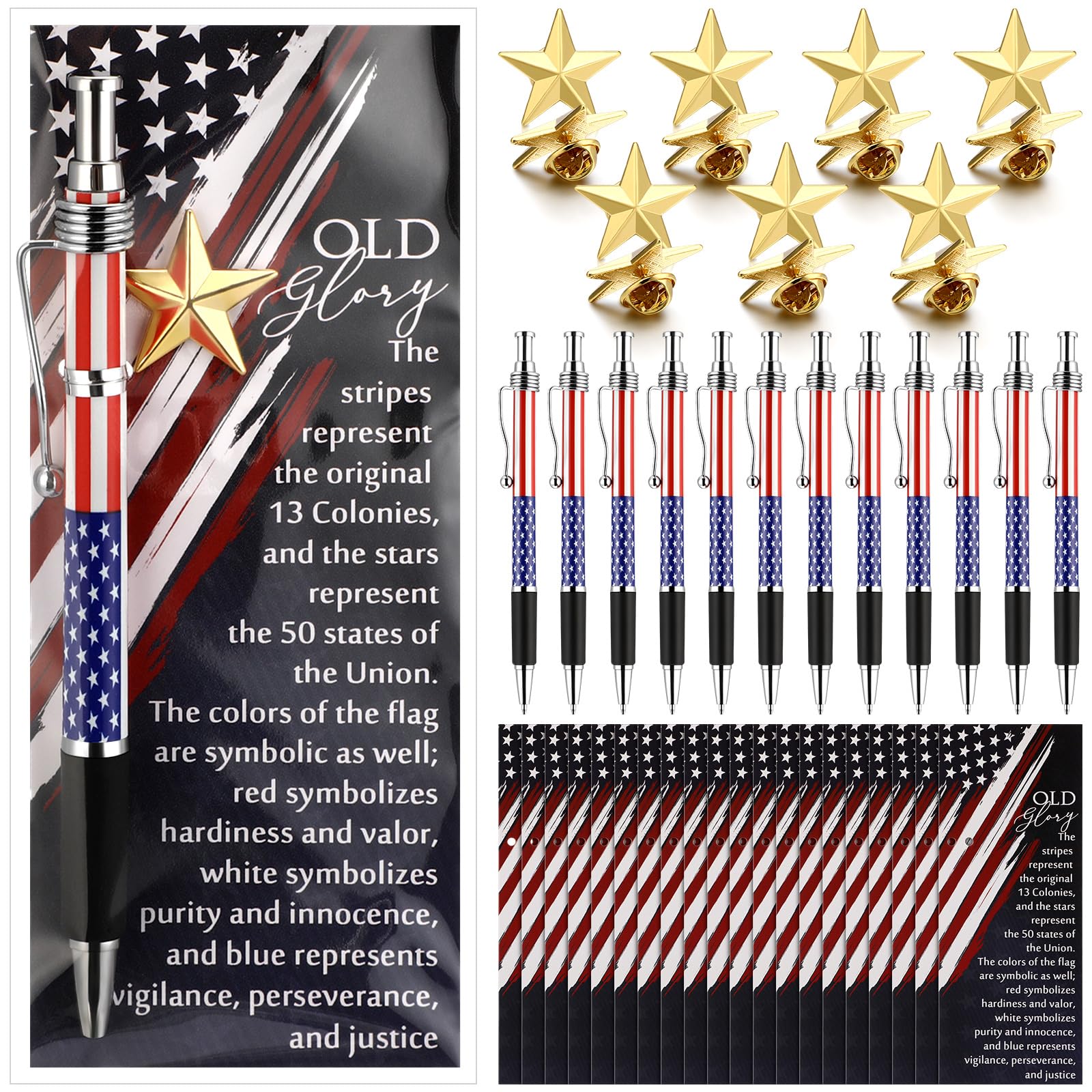 Amazon.com : Sayglossy 72 Pcs Veteran Gifts Bulk 24 American Flag ...