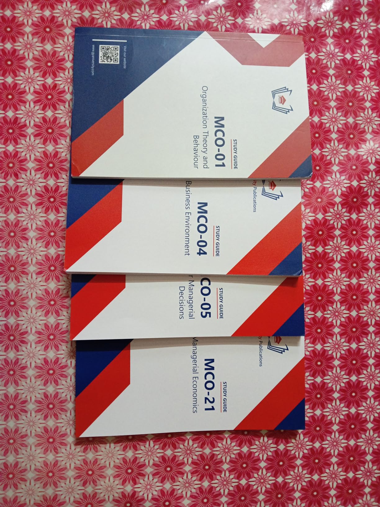 MCOM 1st Semester New Syllabus IGNOU Study Guides Combo (Set of 4 books including MCO-01, MCO-04 ...