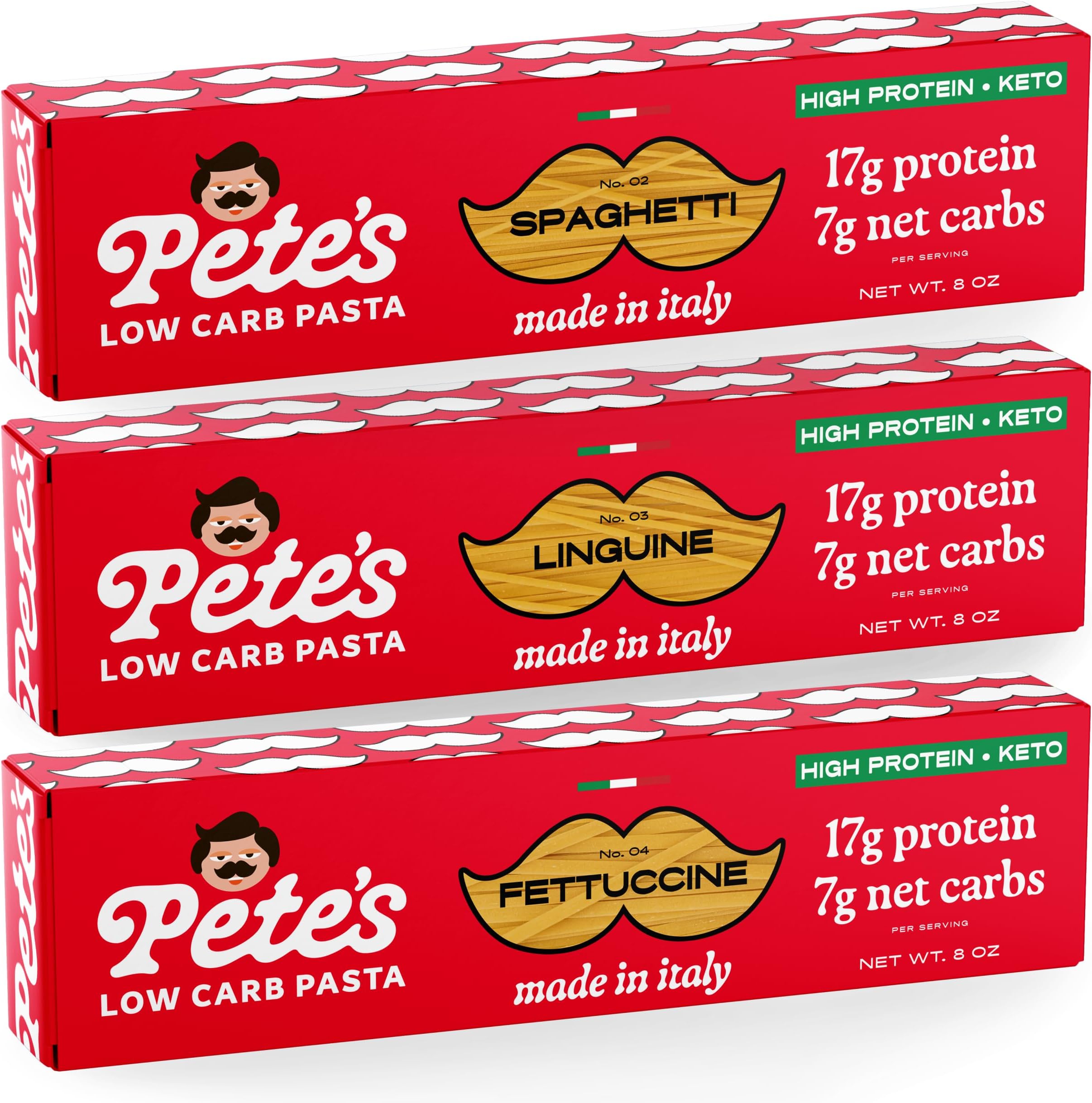 Amazon.com : Pete's Pasta Variety Pack 8oz – Spaghetti, Linguine ...