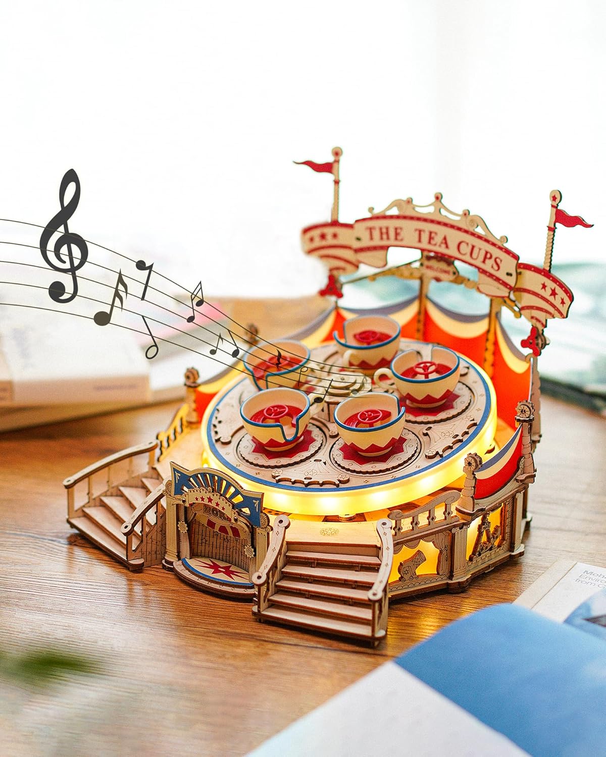Amazon.com: ROKR 3D Puzzles for Adults Model Kit, DIY Wooden Music Box ...