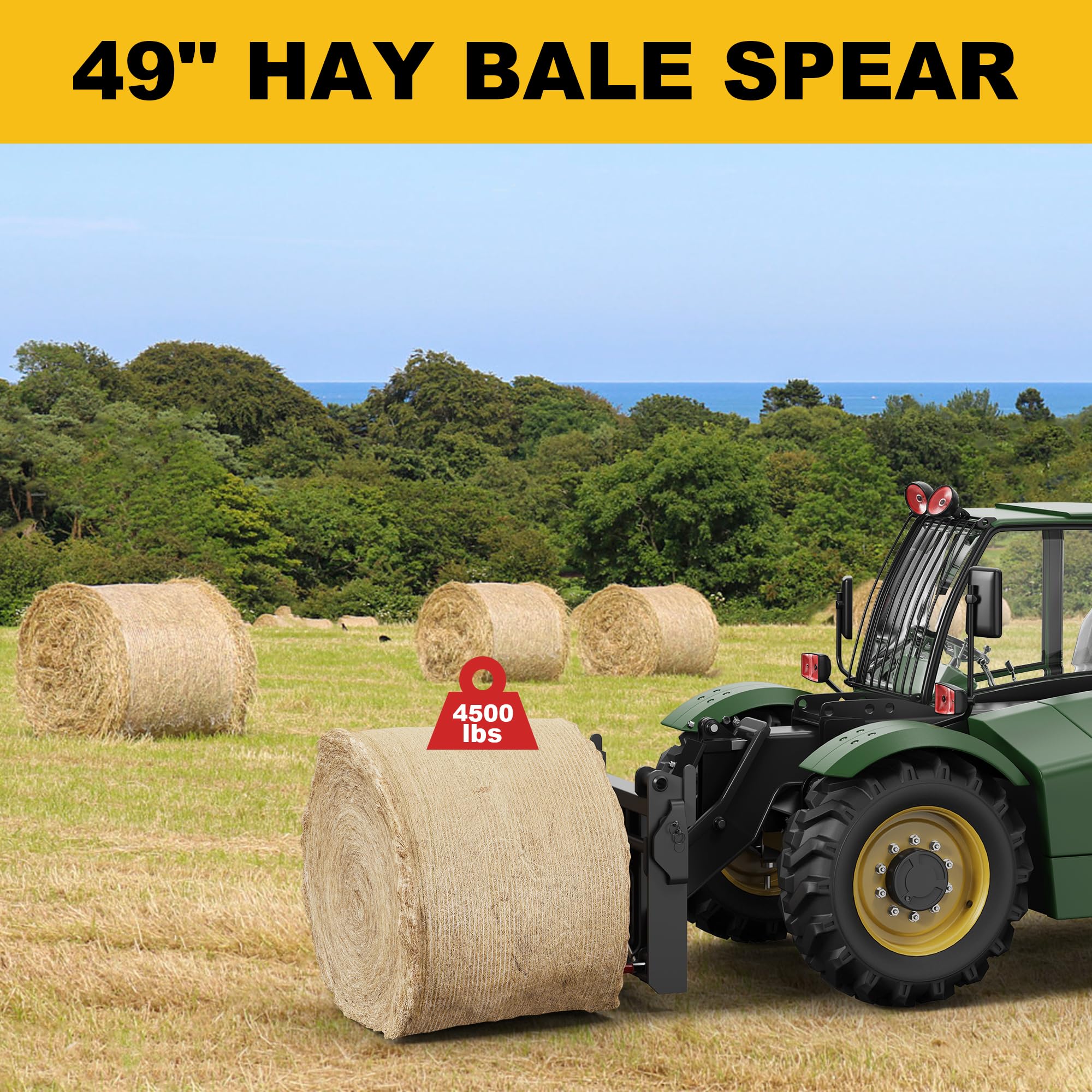 Snapklik.com : COZONY 49" Hay Spear Bale Spear, Hay Bale Spear Bucket ...