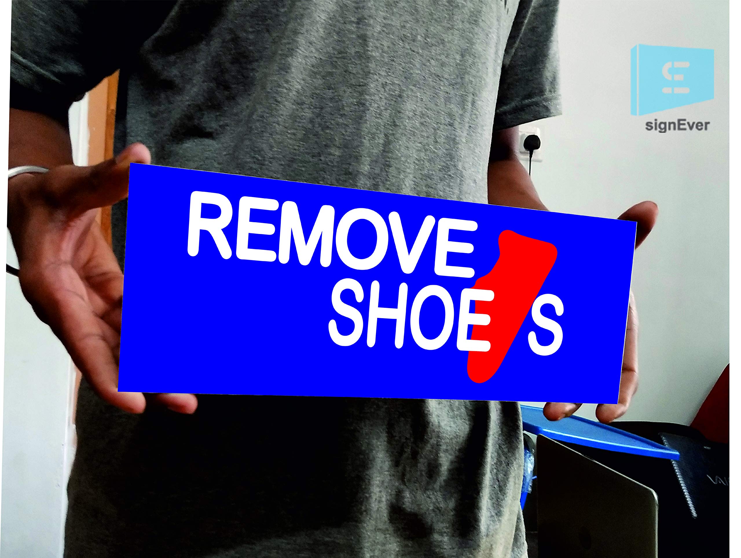 Buy SIGN EVER Please Remove Your Shoes Sign Board For Office Bank ...