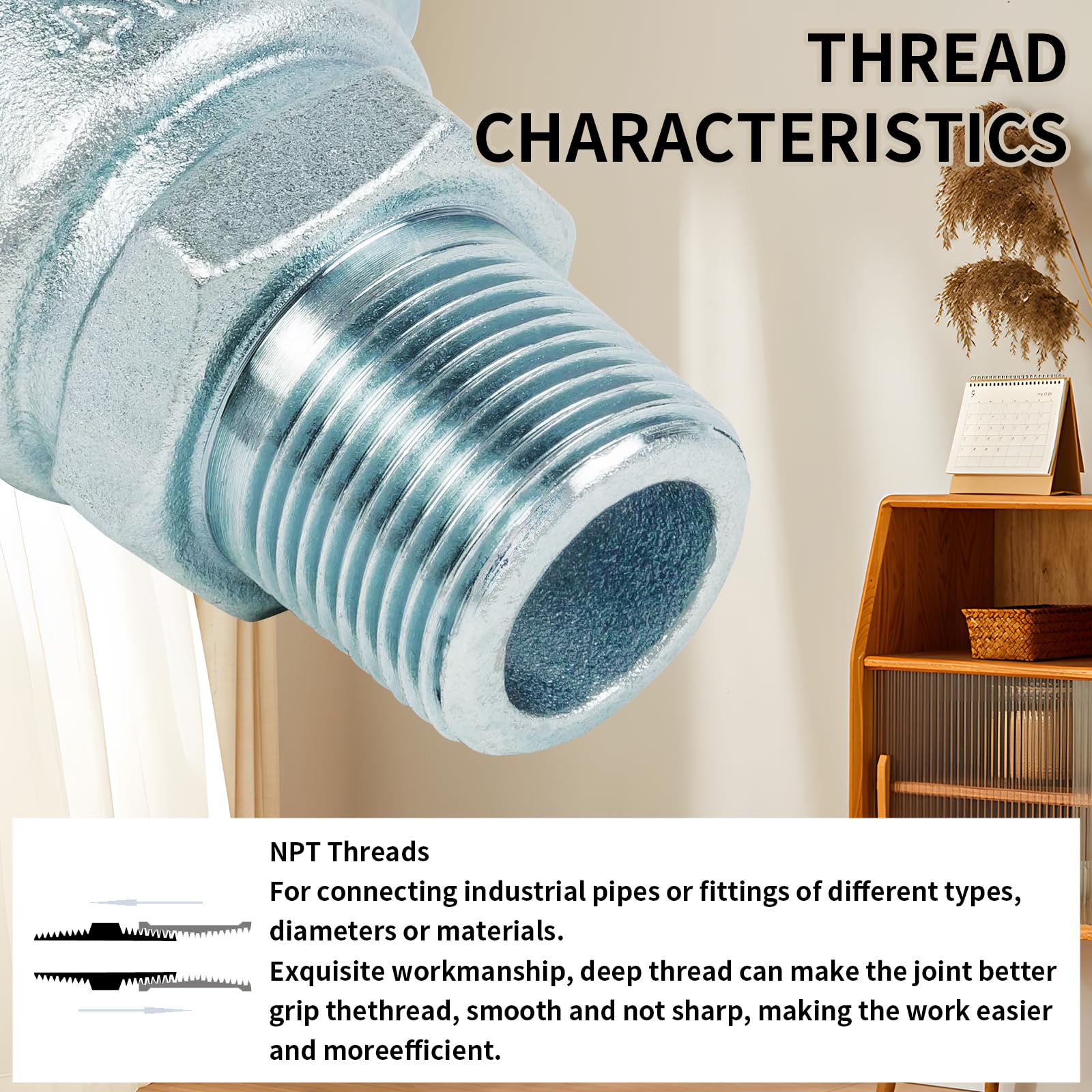Snapklik.com : ChillWaves Iron Air Hose Fitting, 3/4" NPT Male 2 Lug ...