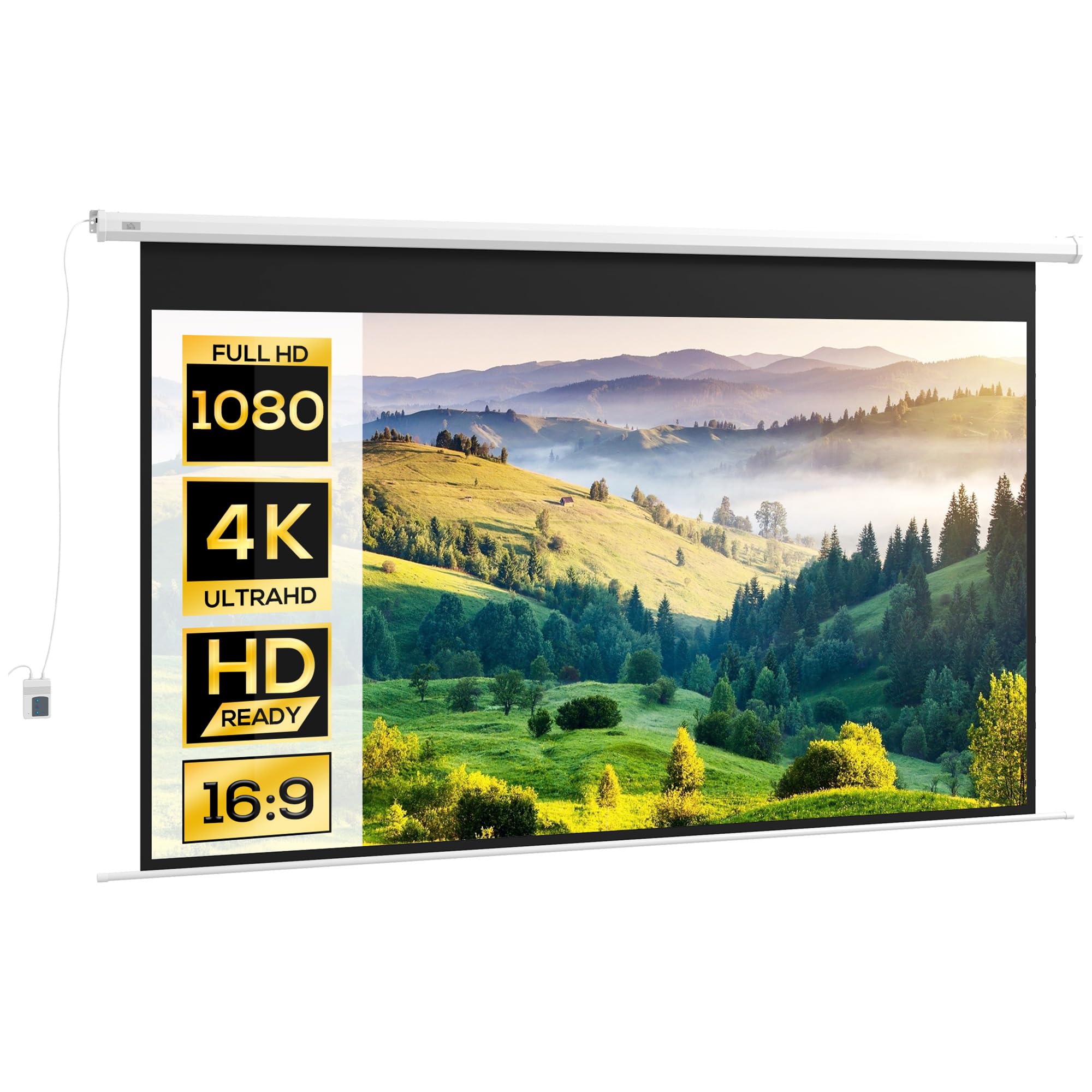 HOMCOM Écran vidéoprojecteur 120 Pouces, 16:9 4K HD écran de Projection ...