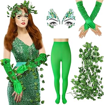 Toulite 8 Piezas Conjunto de Disfraz de Cosplay Verde de Halloween para ...