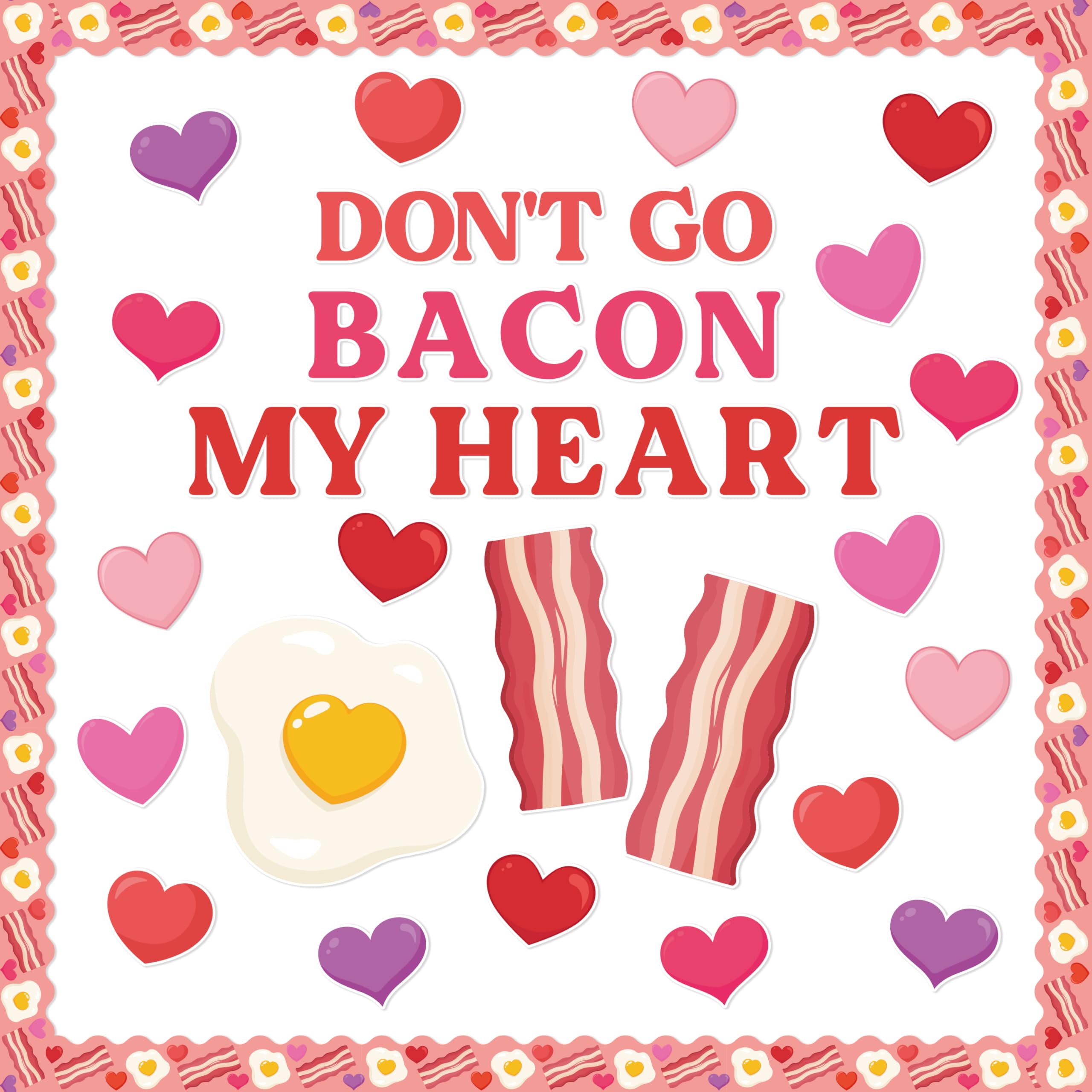 Amazon.com : CPicdn 104Pcs Valentine’s Day Bacon Bulletin Board ...