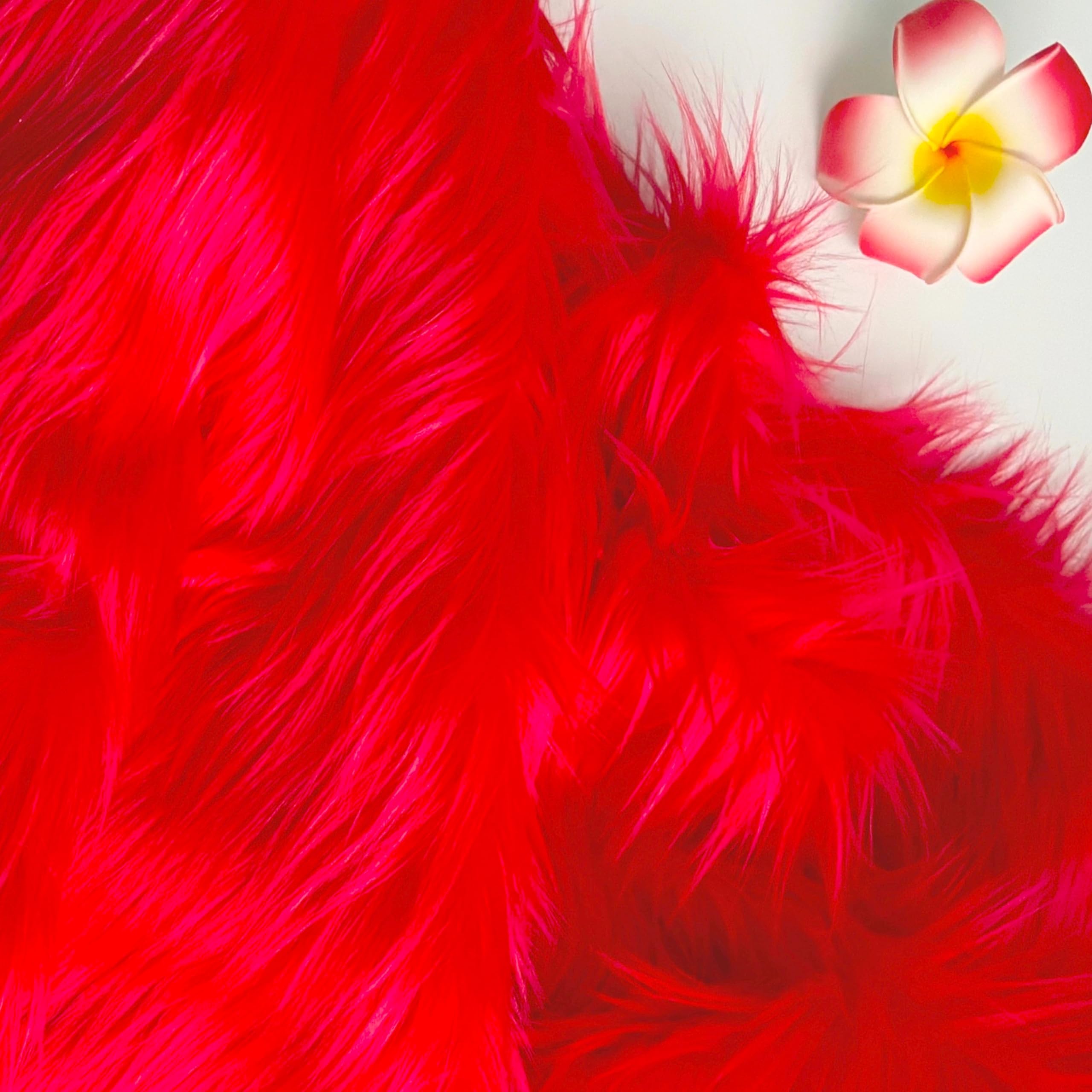 Amazon.com: Bianna Fire Red Faux Fur Fabric, 60 inches Wide Options ...