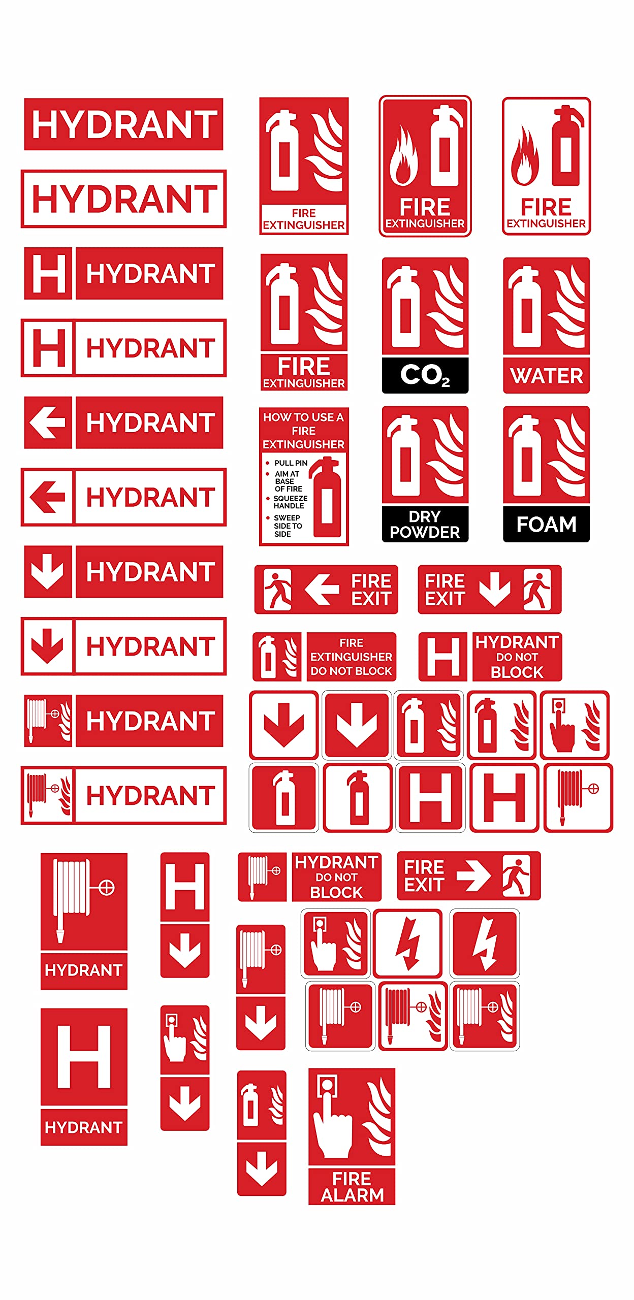 Buy CVANU FIRE EXIT - Safety Sign Board With Arrow (Down Right Left ...