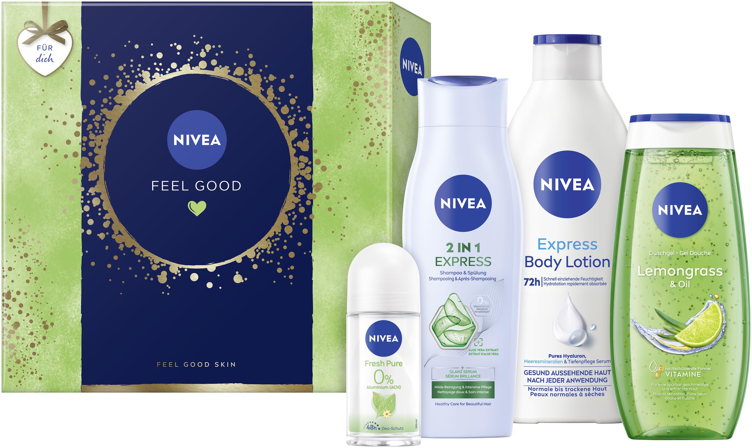 NIVEA Feel Good Gift Set, Moisturising Care Products, Gift Box with ...
