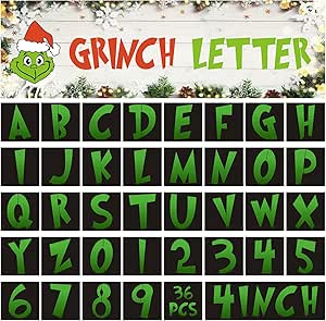 Amazon.com: 36 Pieces Christmas Grinch Alphabet Stencils Reusable ...