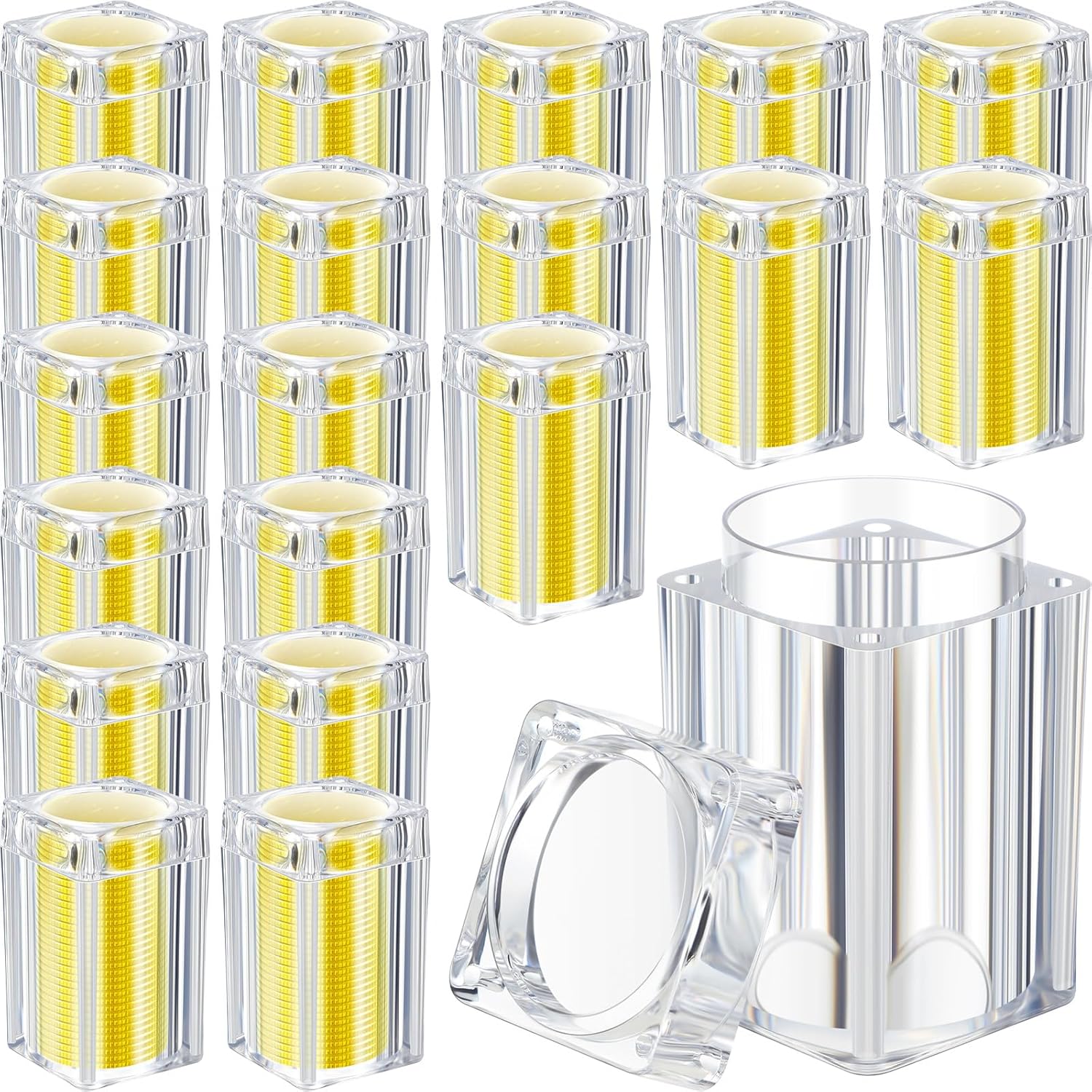 Amazon.com : Geetery 20 Pack Square Coin Tubes Convenient Push Top ...