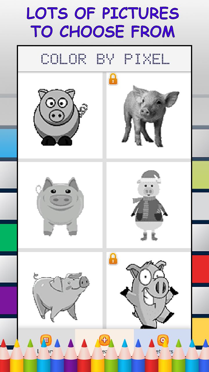 Pigs Color by Number - Free Pixel Art Game - Coloring Book Pages ...