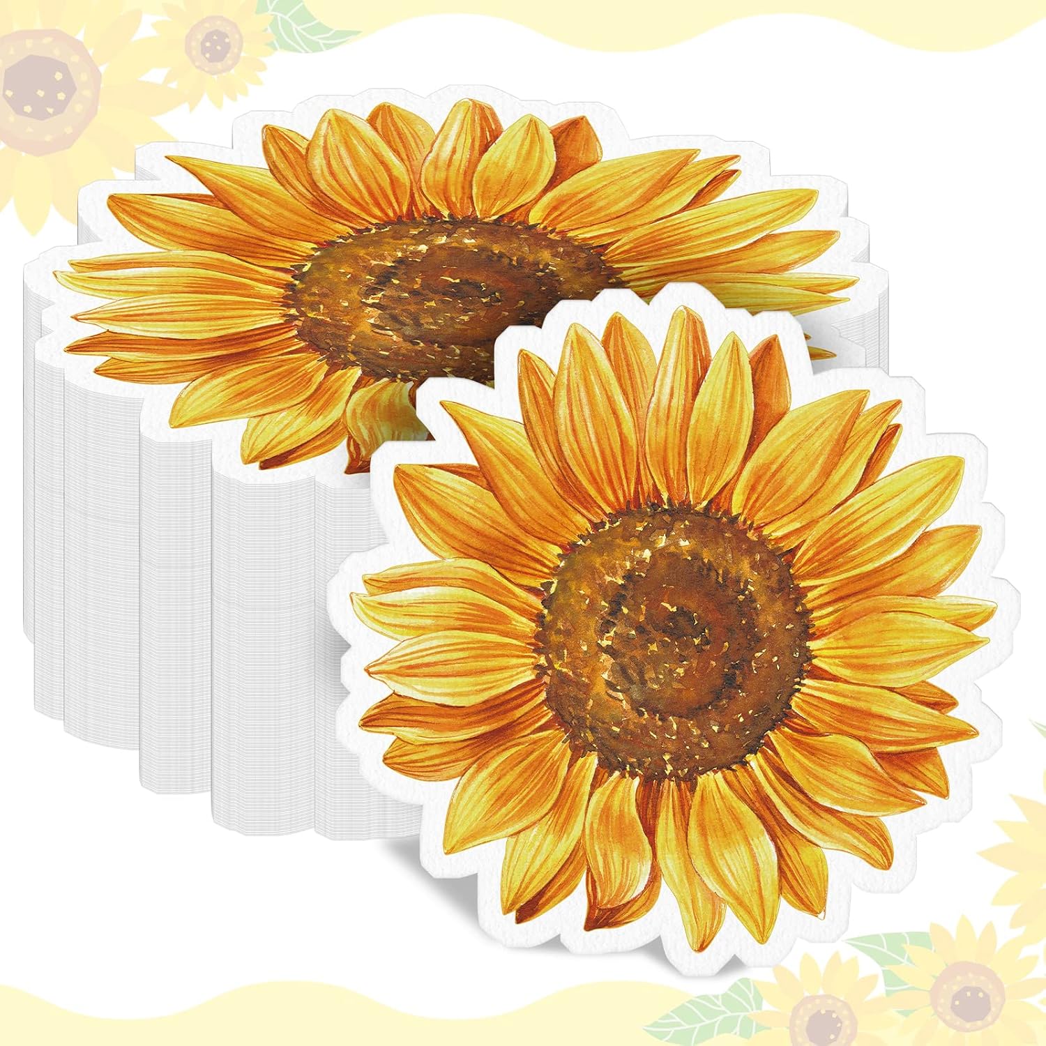 Amazon.com: Kosiz 100 Pcs Sunflower Paper Napkins Sun Flower Shaped ...