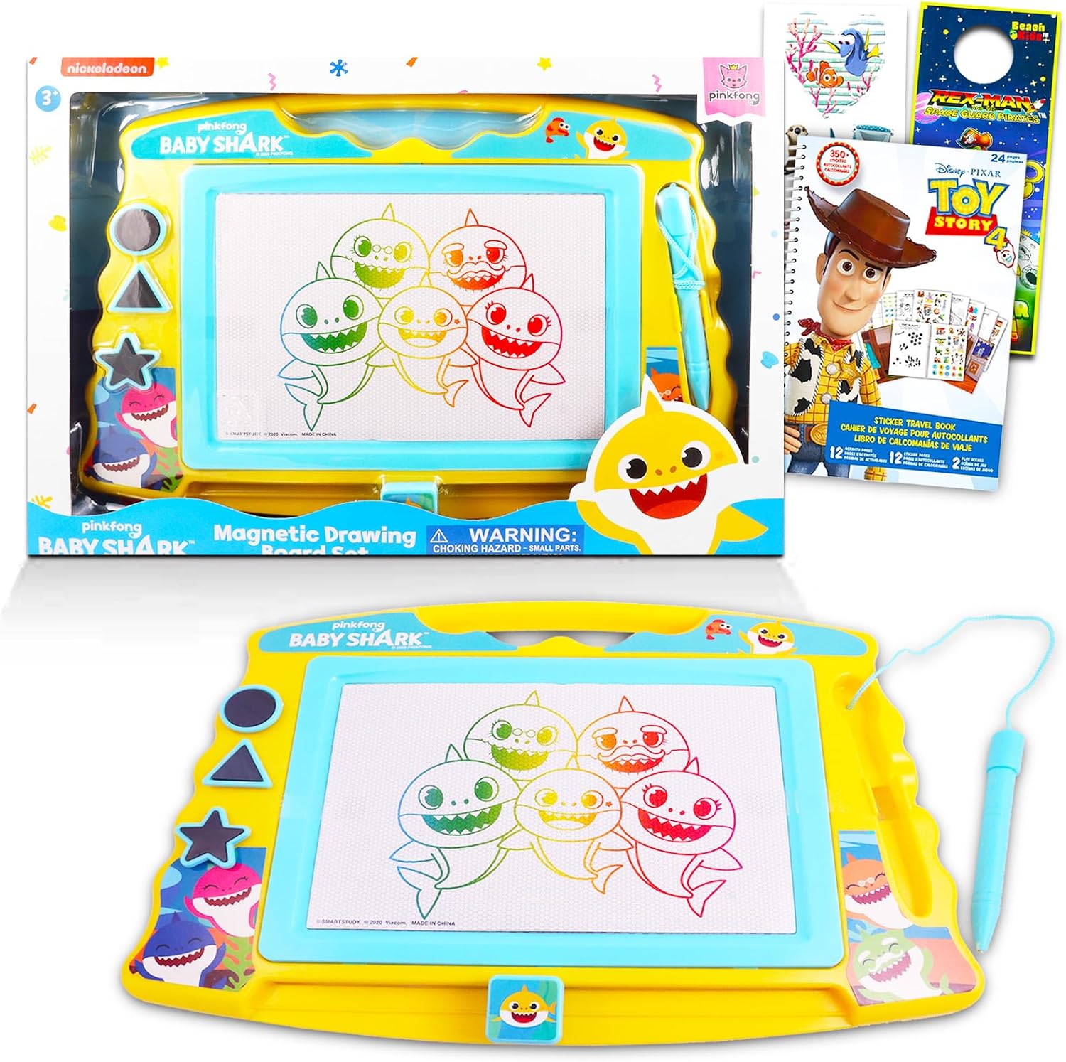 Amazon.com: Pink Fong Baby Shark Baby Shark Magnetic Drawing Board Set ...