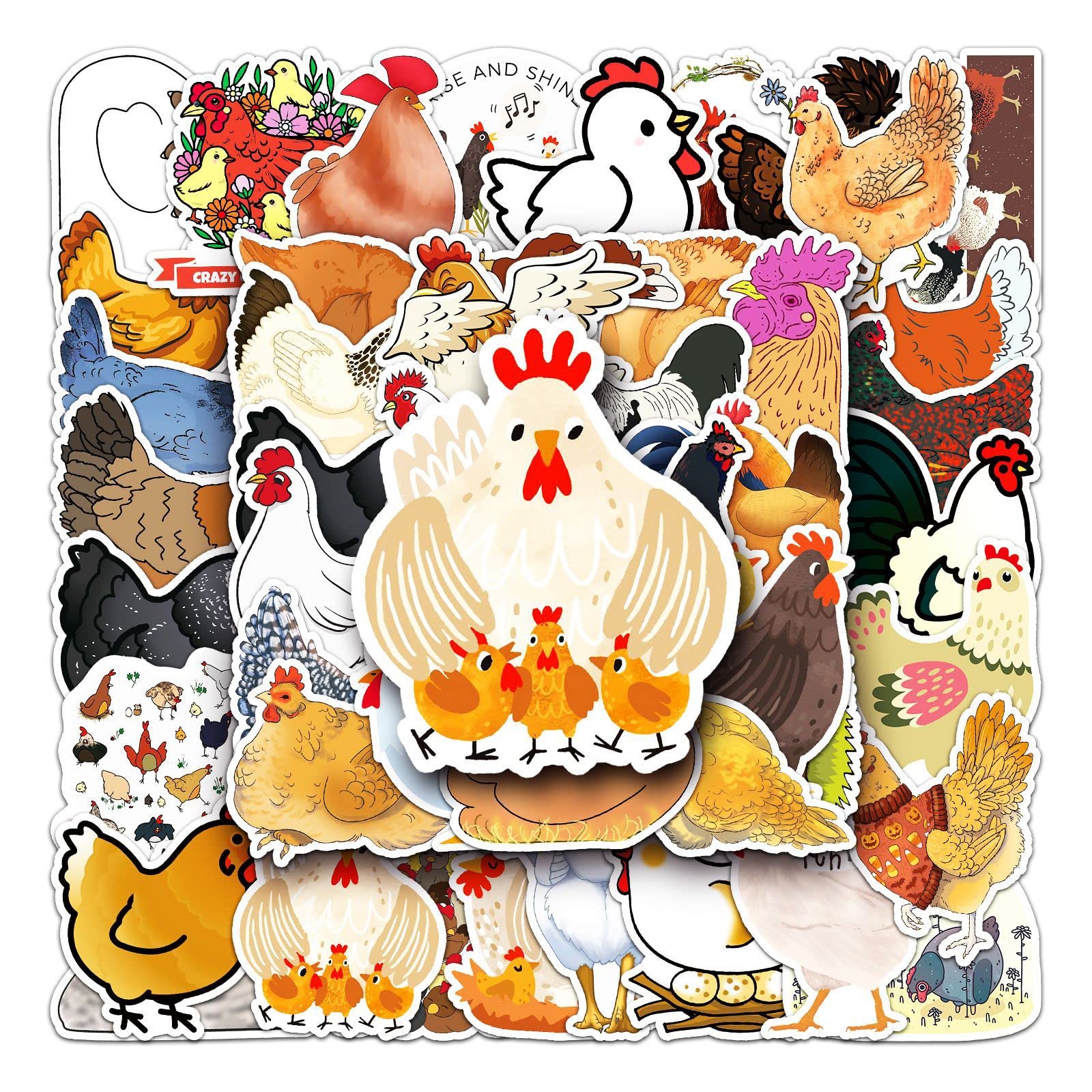 Comfortable Padded Bike Seat 100 Pcs Chicken Stickers - Waterproof PVC ...