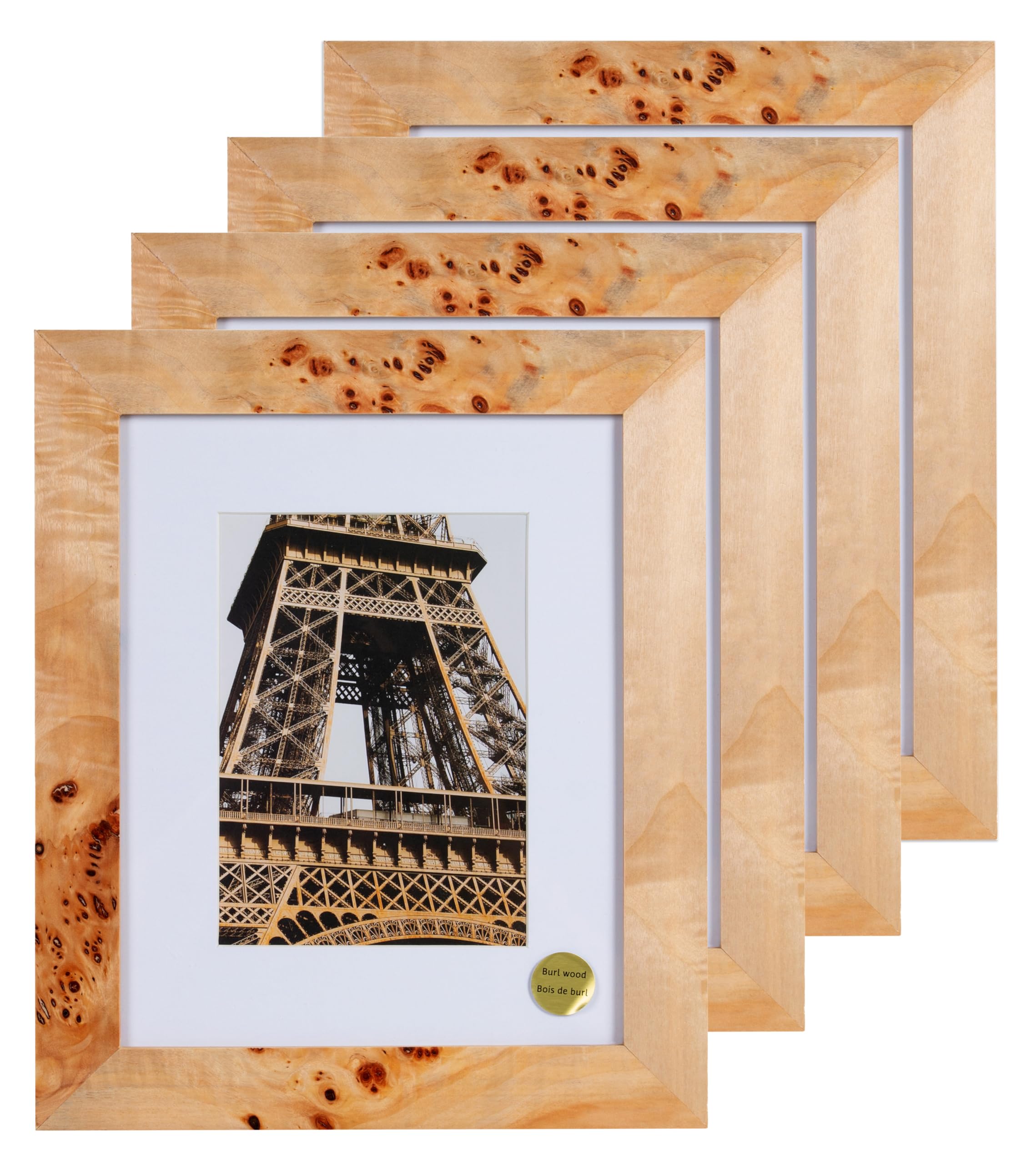 Amazon.com - Concepts (Set Of 4 8X10 Burl Wood Picture Frames Matted To ...