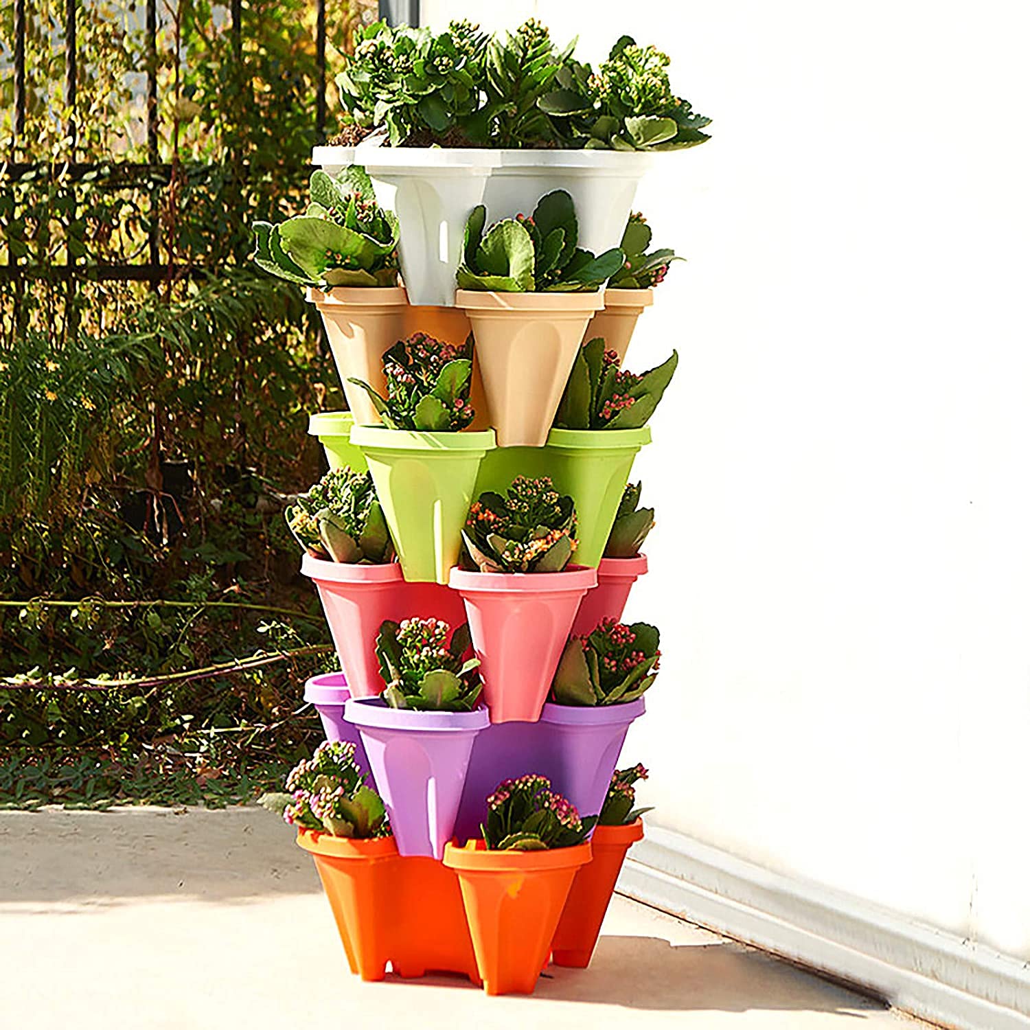 Stackable Garden Indoor Outdoor Vertical Planter Stand Stacking ...
