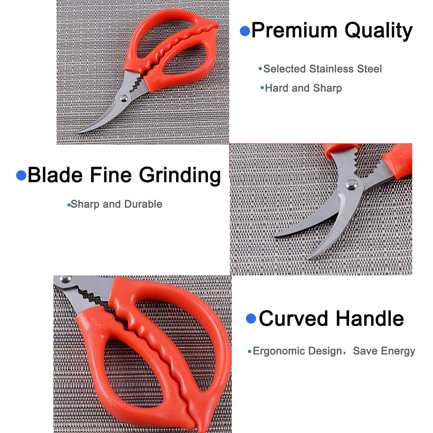 Snapklik.com : Luckkyme 4 Pack Kitchen Seafood Scissors Fish Crab ...