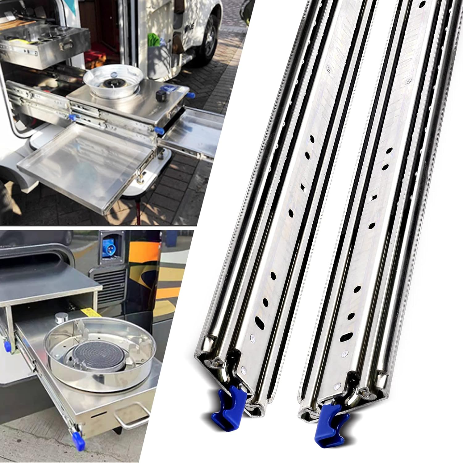 PHWALK 1 Pair 40 Inch 380 Lb with Lock Heavy Duty Drawer Slides Full ...