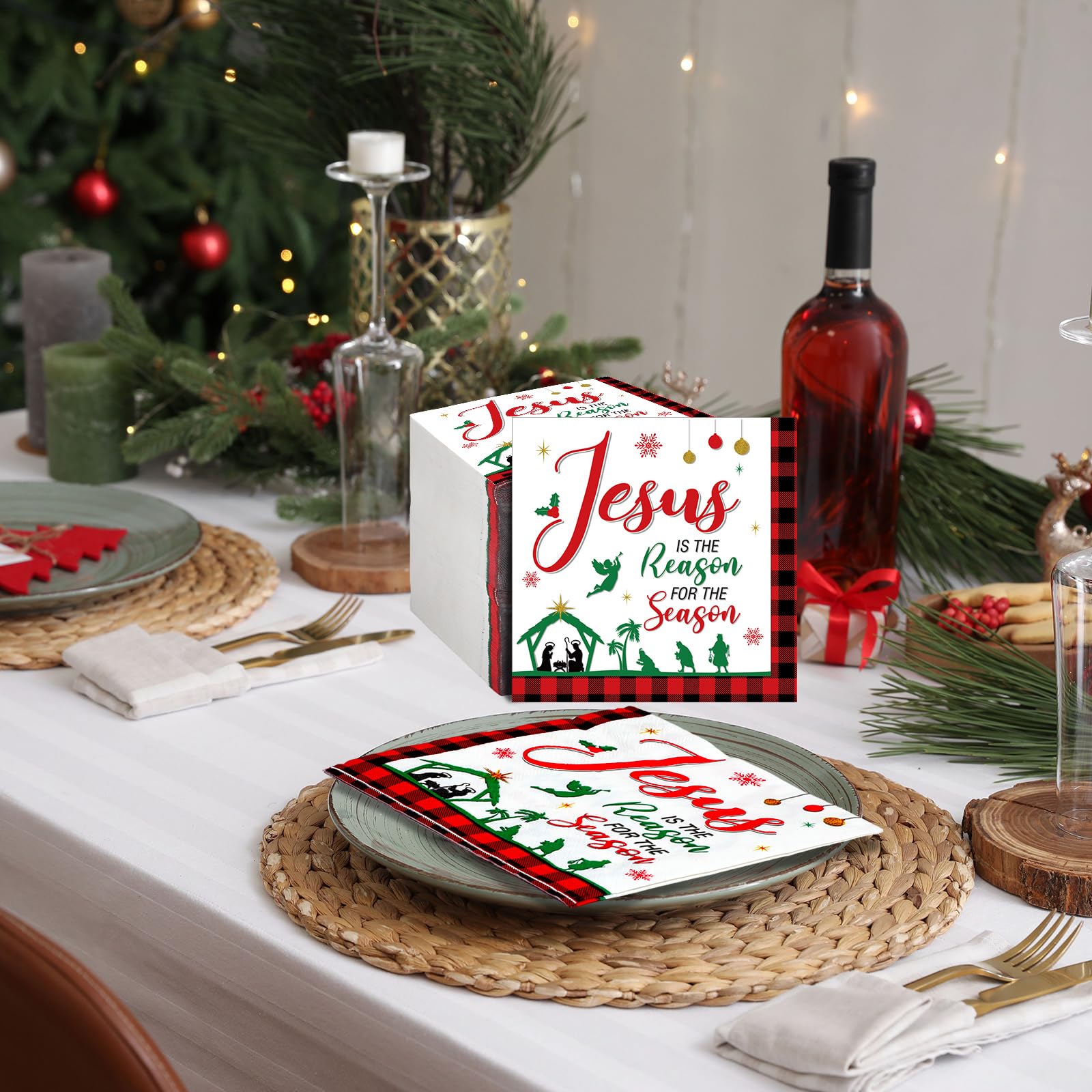 Snapklik.com : Pasimy 100 Pcs Christmas Nativity Paper Napkins ...