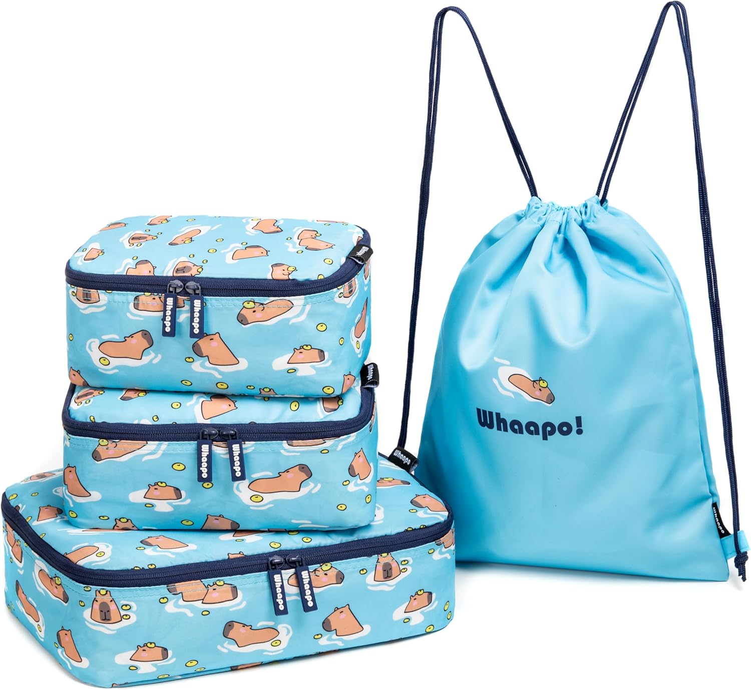 Amazon.com: Whaapo 4 Pieces Capybara Cute Packing Cubes - Travel ...
