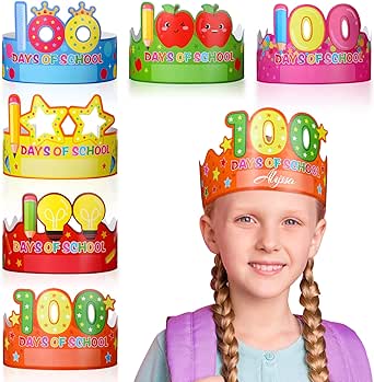 Honoson: 30 coronas de papel para el 100º día de la escuela, 6 estilos ...