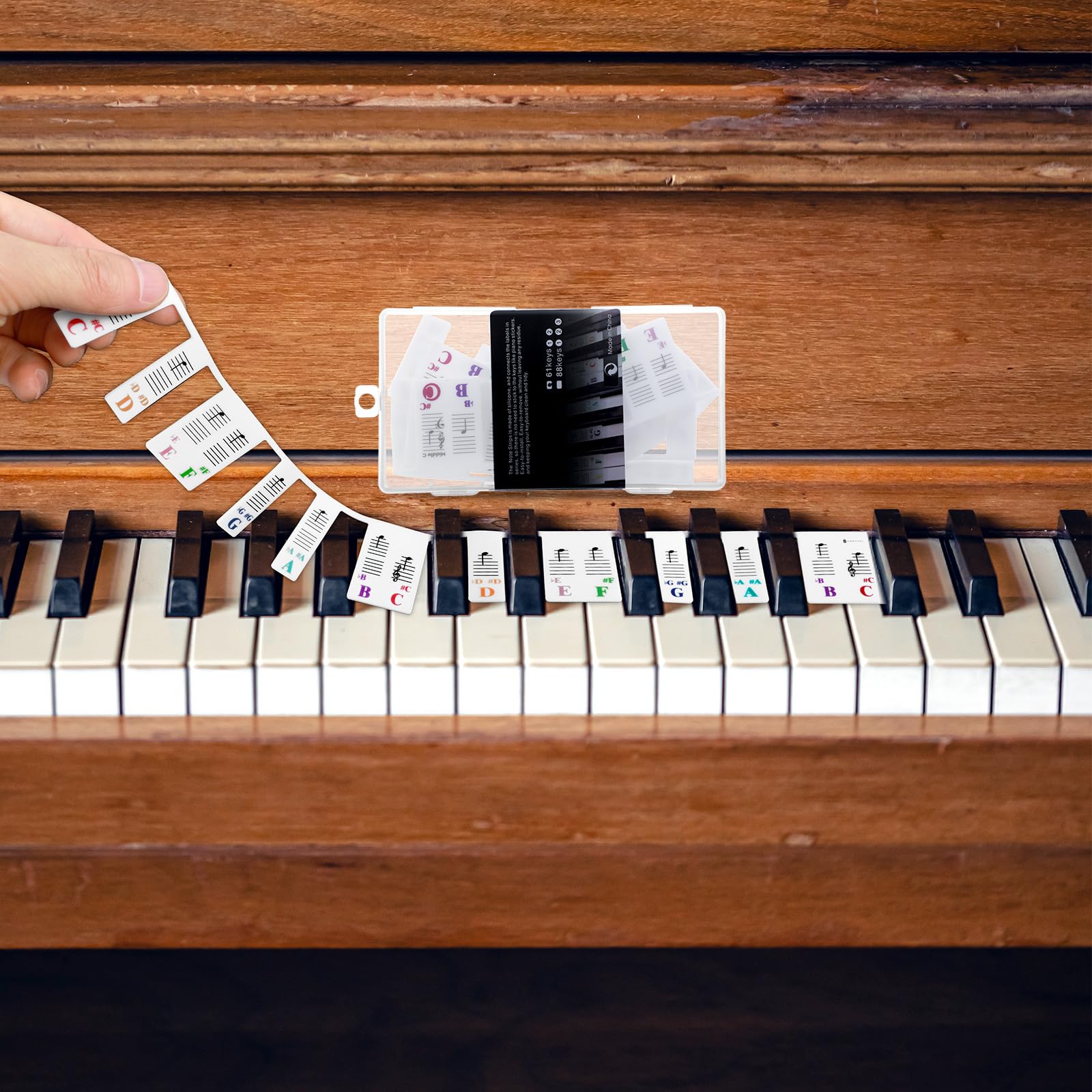 Snapklik.com : Removable Piano Keyboard Note Labels For 61 Key Full ...