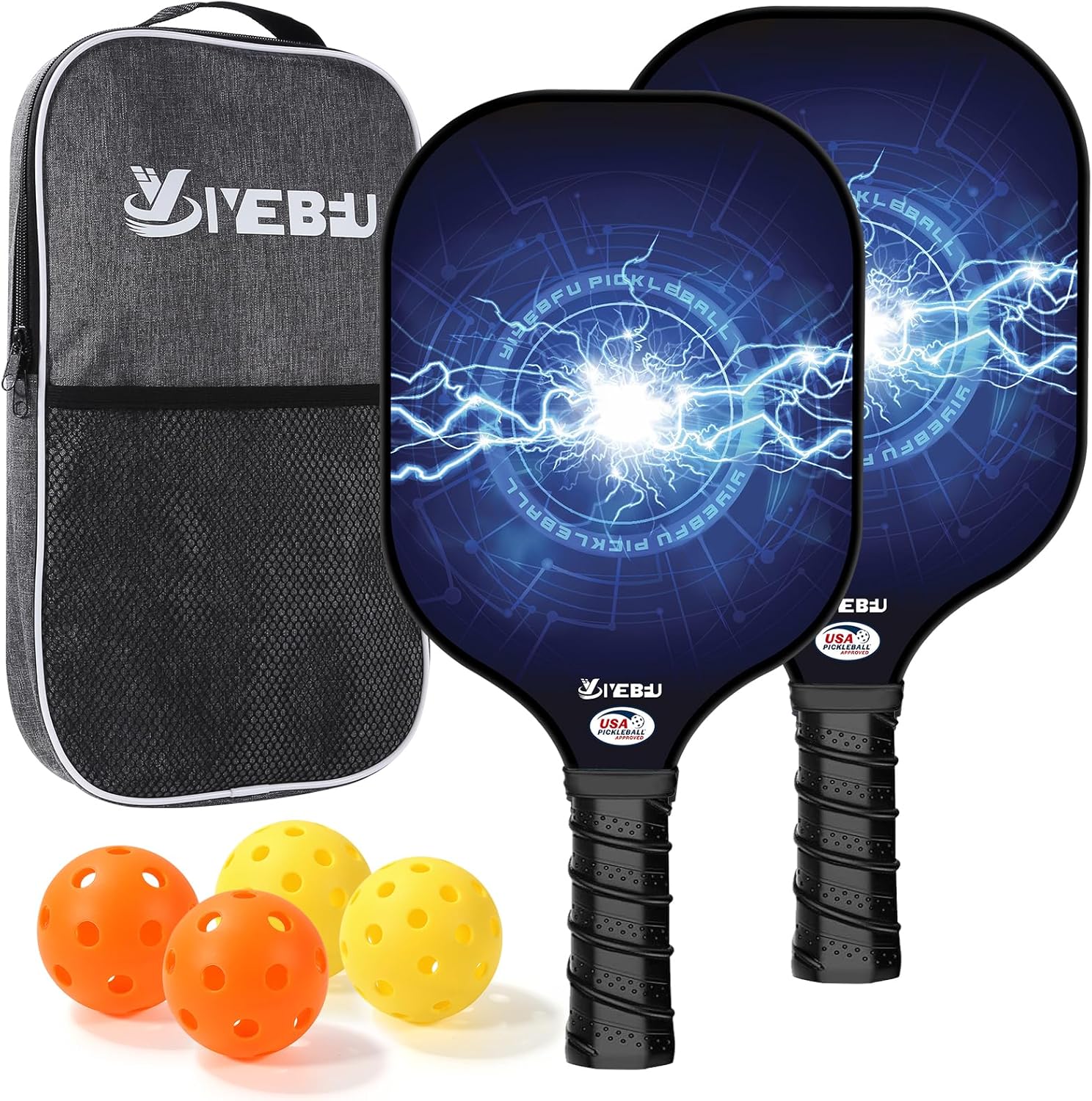 Amazon.com : Pickleball Paddles Set of 2, Pickleball Paddles/Fiberglass ...