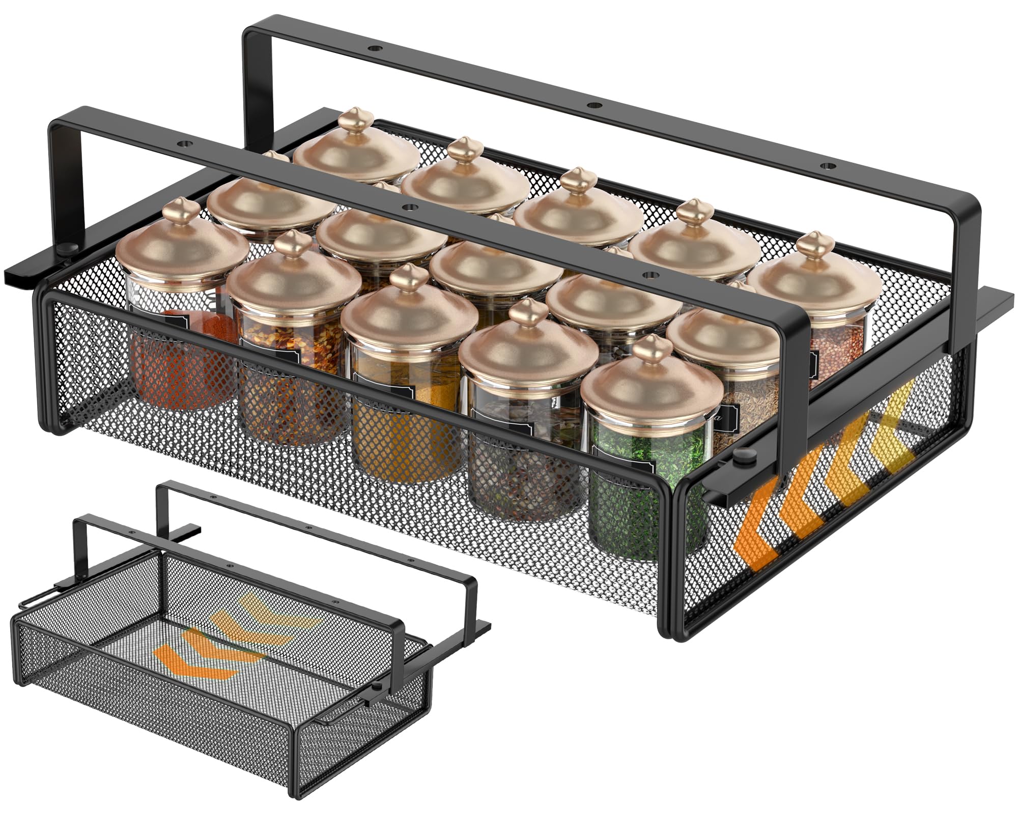 ENONCI Under Shelf Drawer, Hanging Pullout Drawer Basket, No Drilling ...