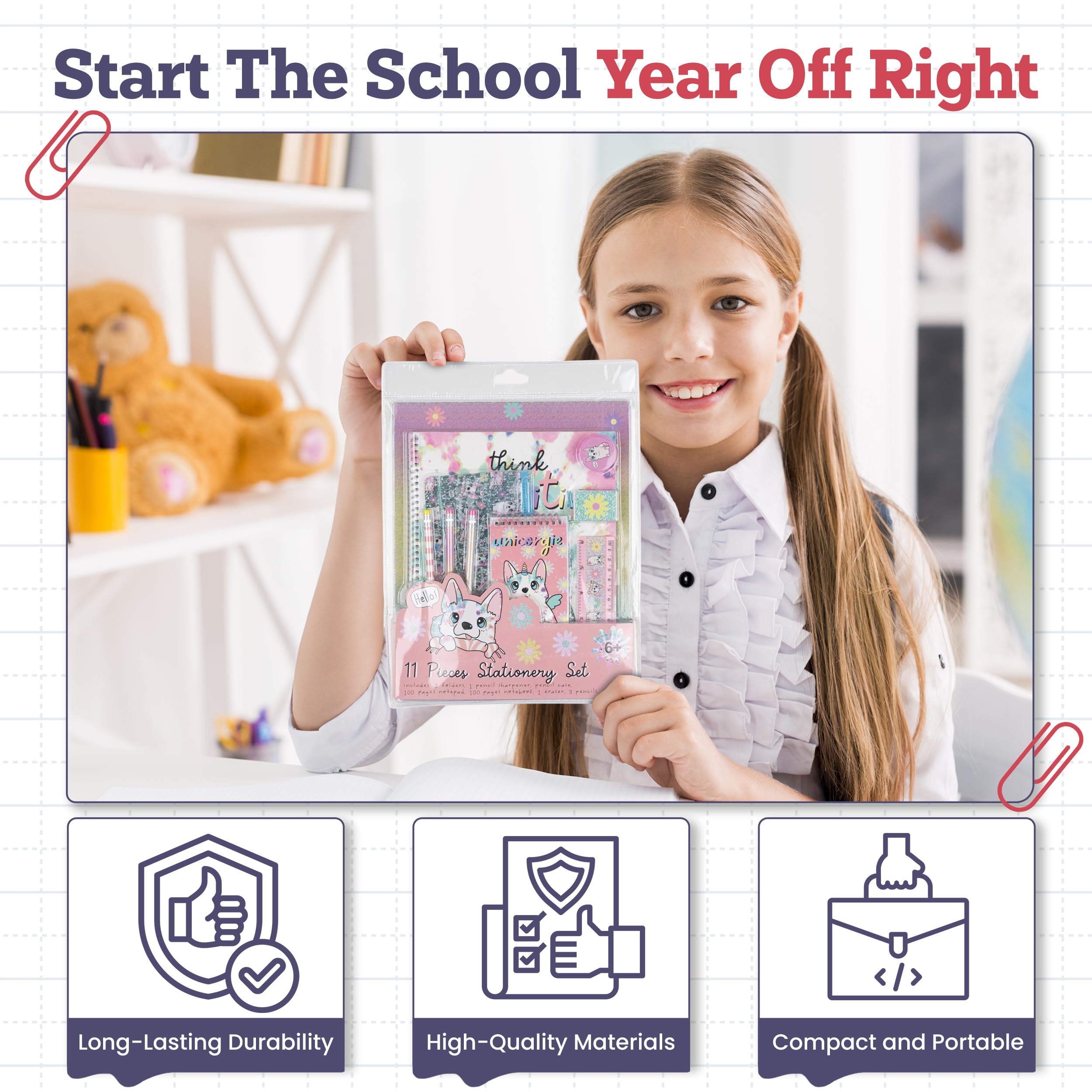 Snapklik.com : VOTUM Kids Back To School Supplies Kit - 11 Pcs Cute ...