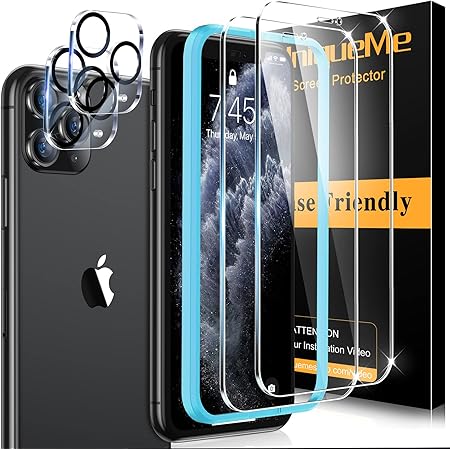 Amazon.com: iPhone 11 Pro Max Screen Protector + Camera Lens Protectors ...