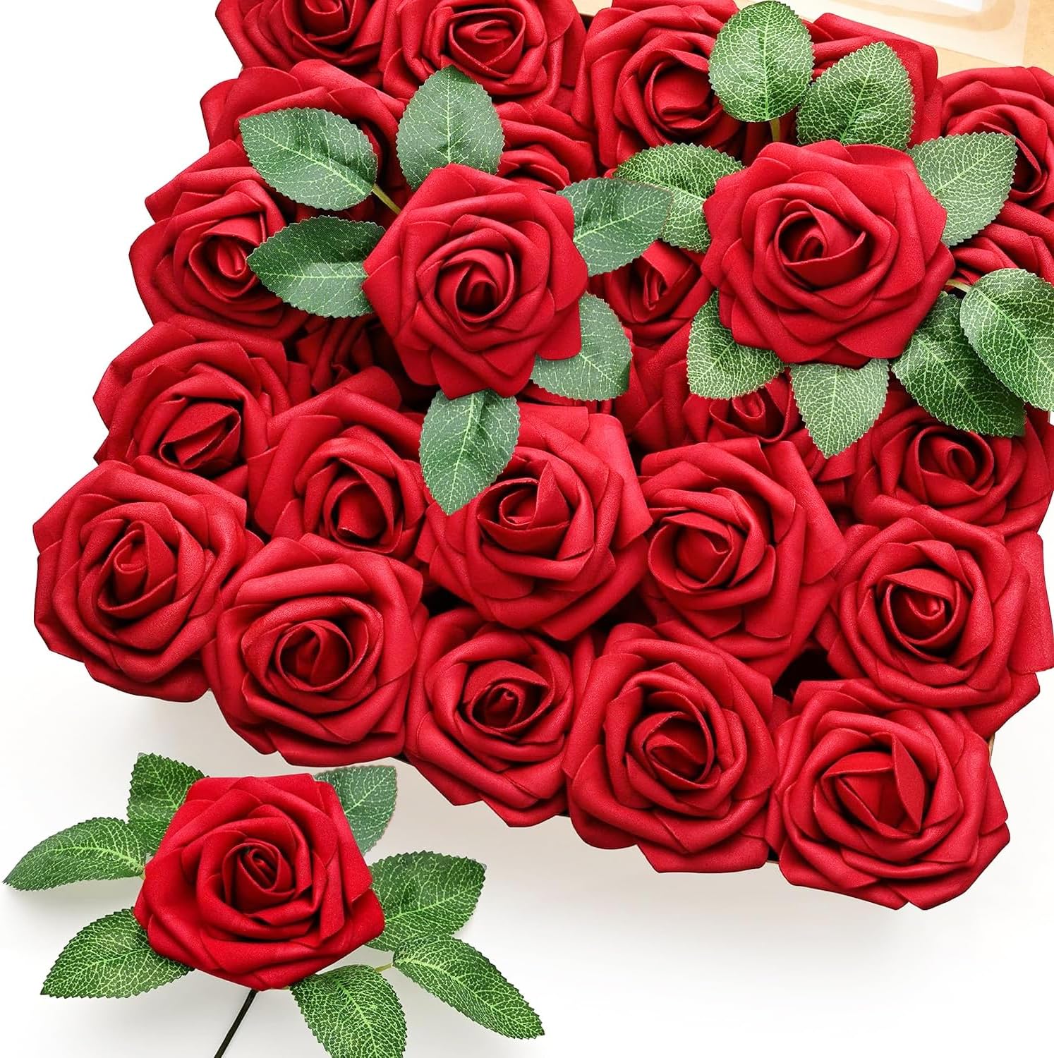 AVEDISTANTE Rosas Artificiales,20 Rosas,Decoración de Ramo,Decoración ...