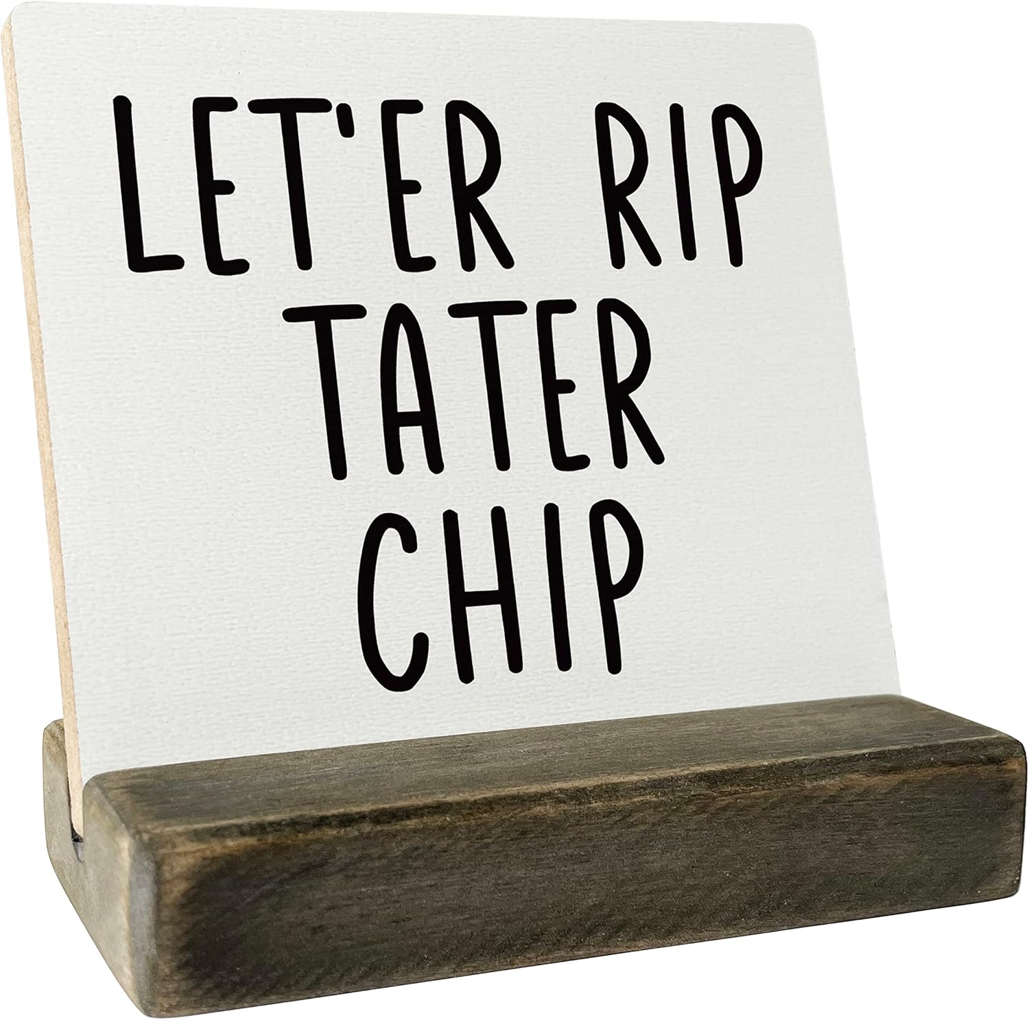 Amazon.com: Bathroom Wood Sign, Let'Ee Rip Tater Chip Sign, Silly Home ...