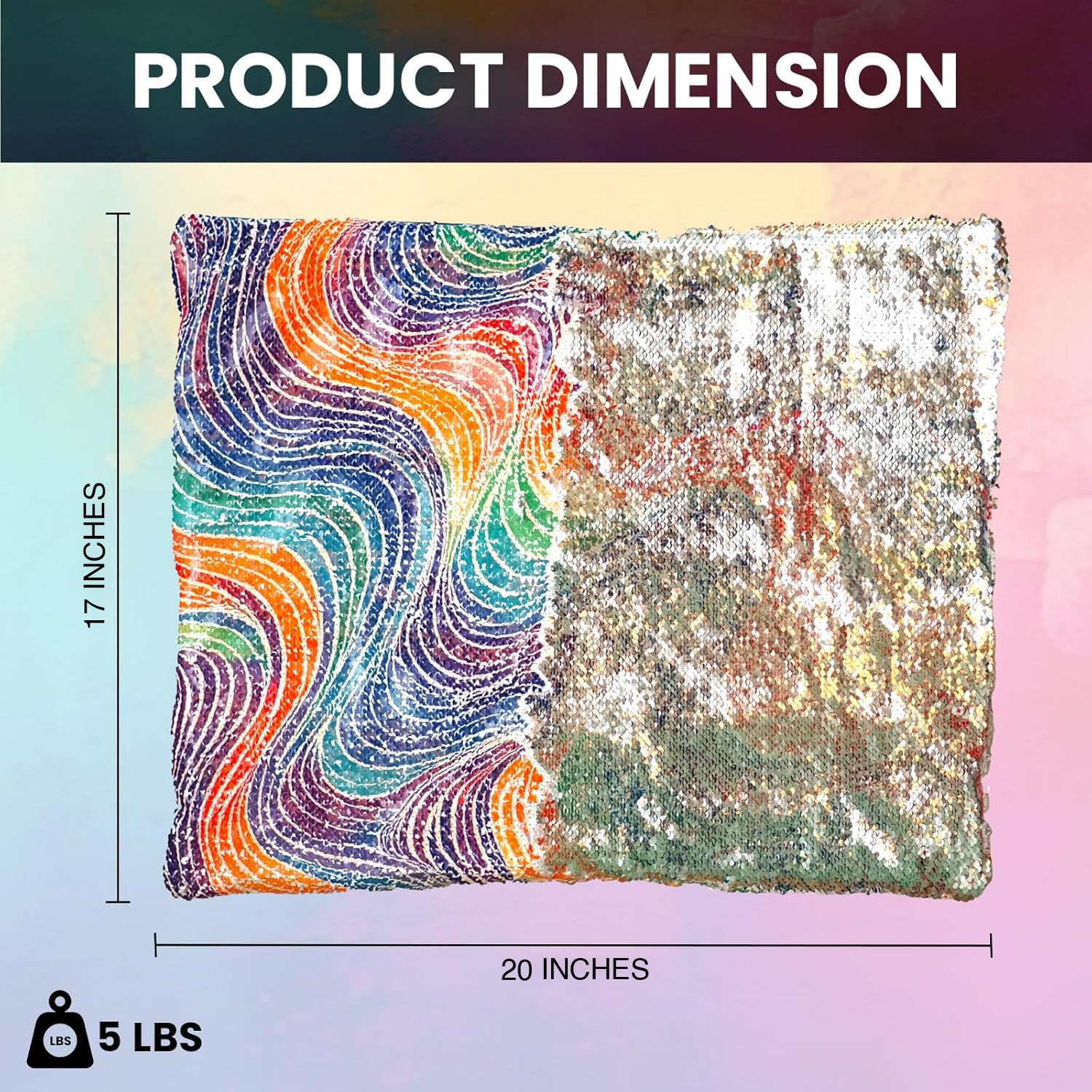 Snapklik.com : Weighted Lap Pad For Kids 20”x17”, 5lbs Sequin Sensory ...