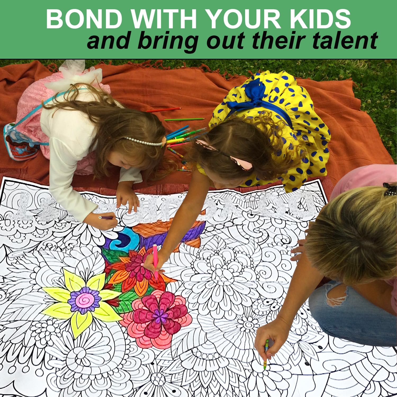 2025 Coloring Poster Giant Motivational Positive Coloring Poster For ...