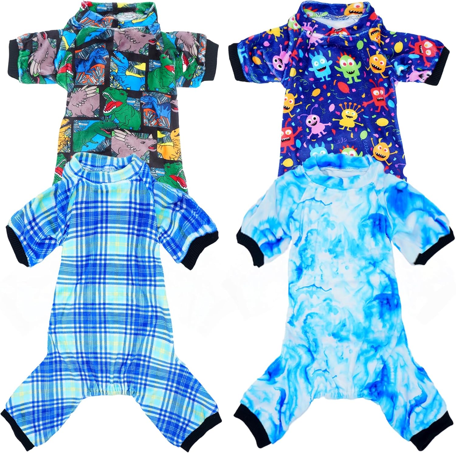 Amazon.com : PET SHOW 4 Pack Small Dog Pajamas Cute Dinosaur Monster ...
