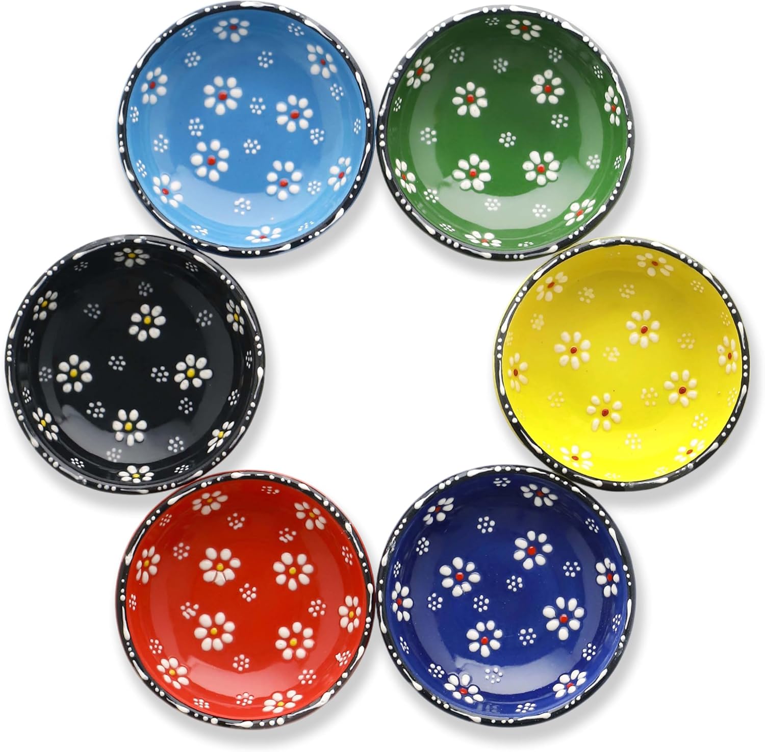Amazon.com: Elyese Ceramic Small Dipping Bowls Set of 6, 2.5 Oz Soy ...