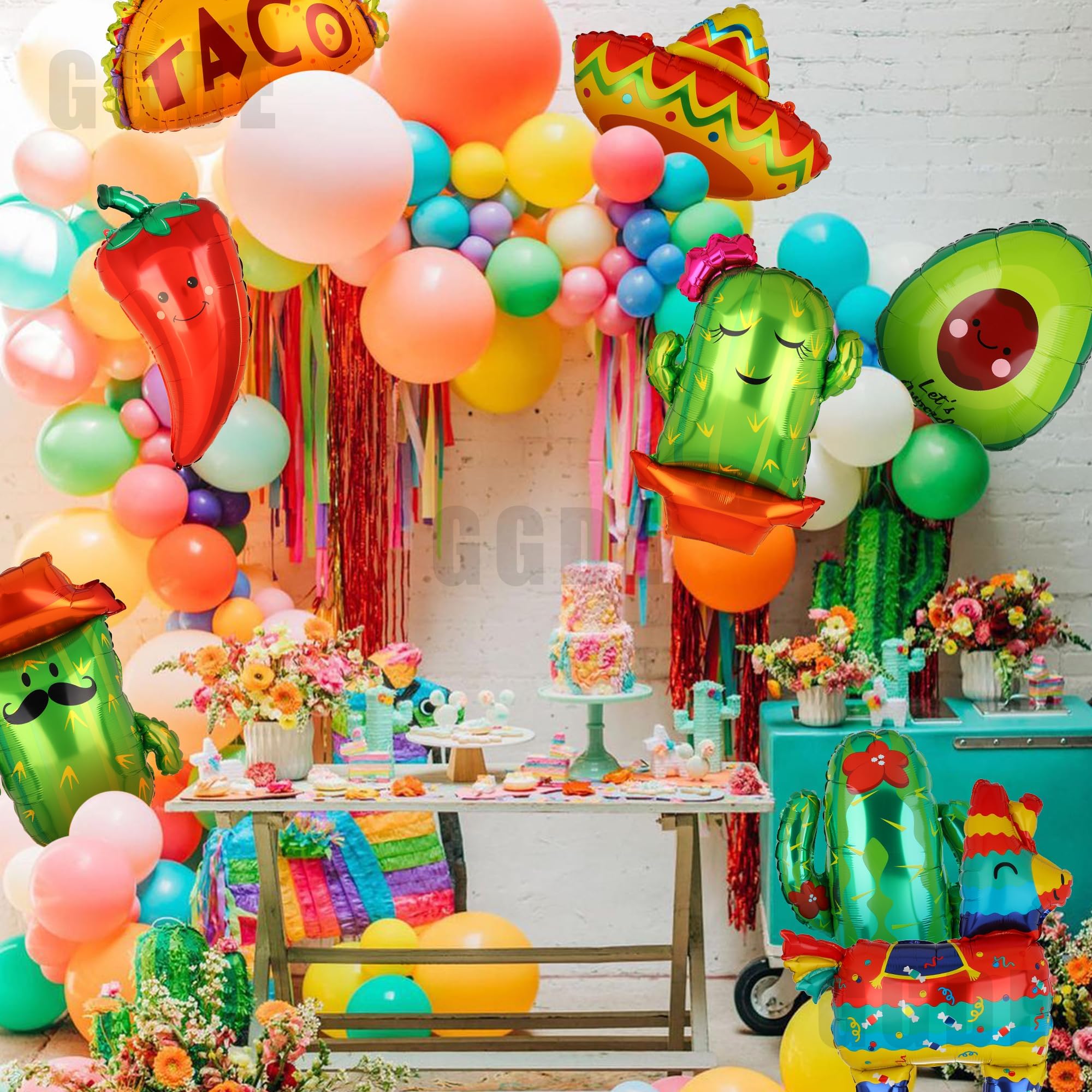 Snapklik.com : Mexican Party Decor Fiesta Balloons Taco Llama Cactus ...