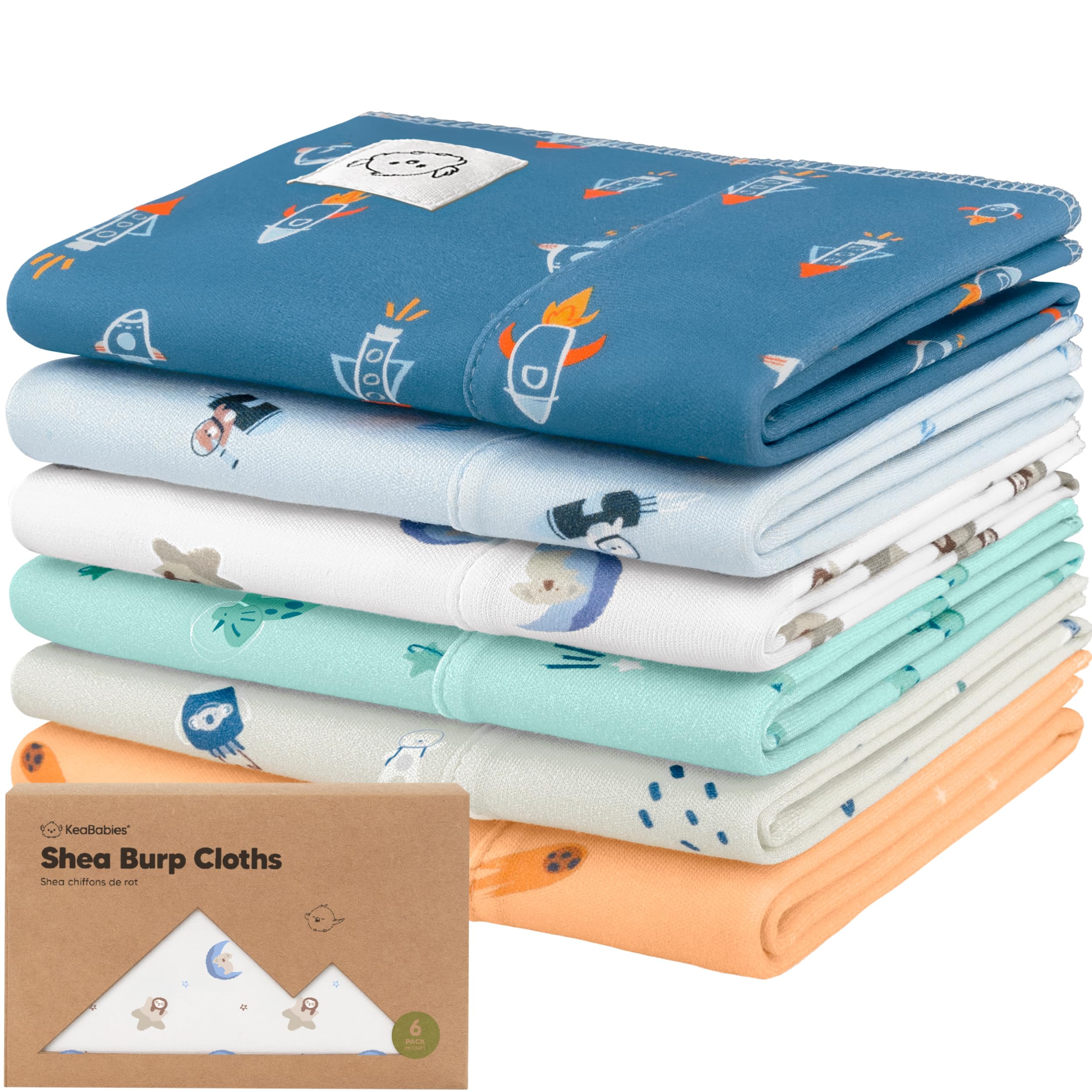 Amazon.com: Organic Burp Cloths Baby Girl, Boy - 6-Pack Large Baby Burp ...