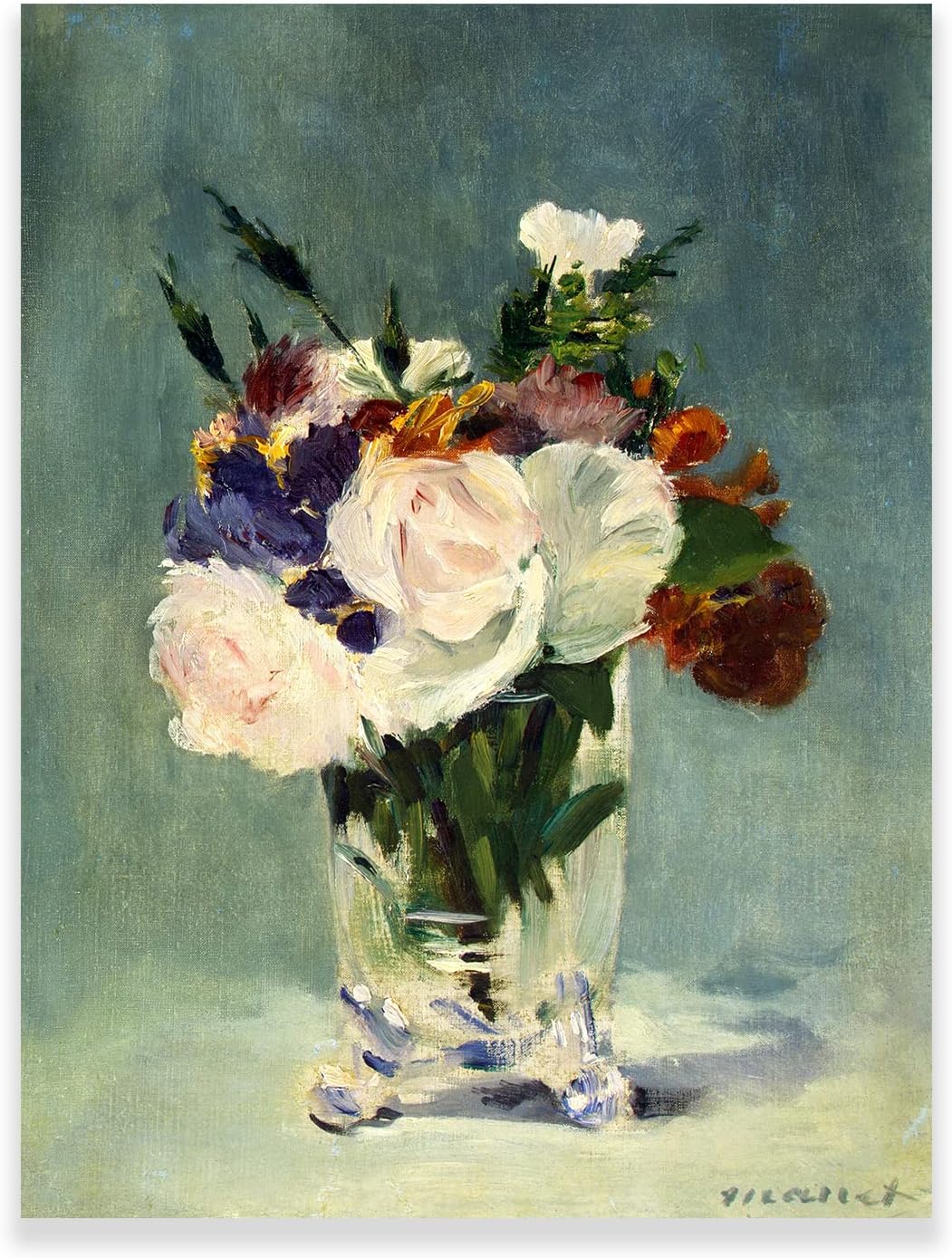 Amazon.com: Edouard Manet Canvas Wall Art - Flowers in a Crystal Vase ...