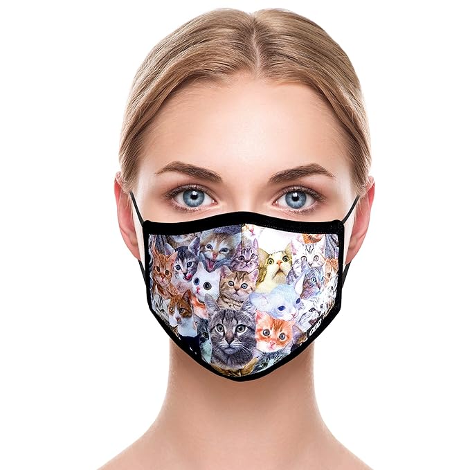 Odd Masks, Unisex, Graphic, Cats, Designer Face Mask, Reusable ...