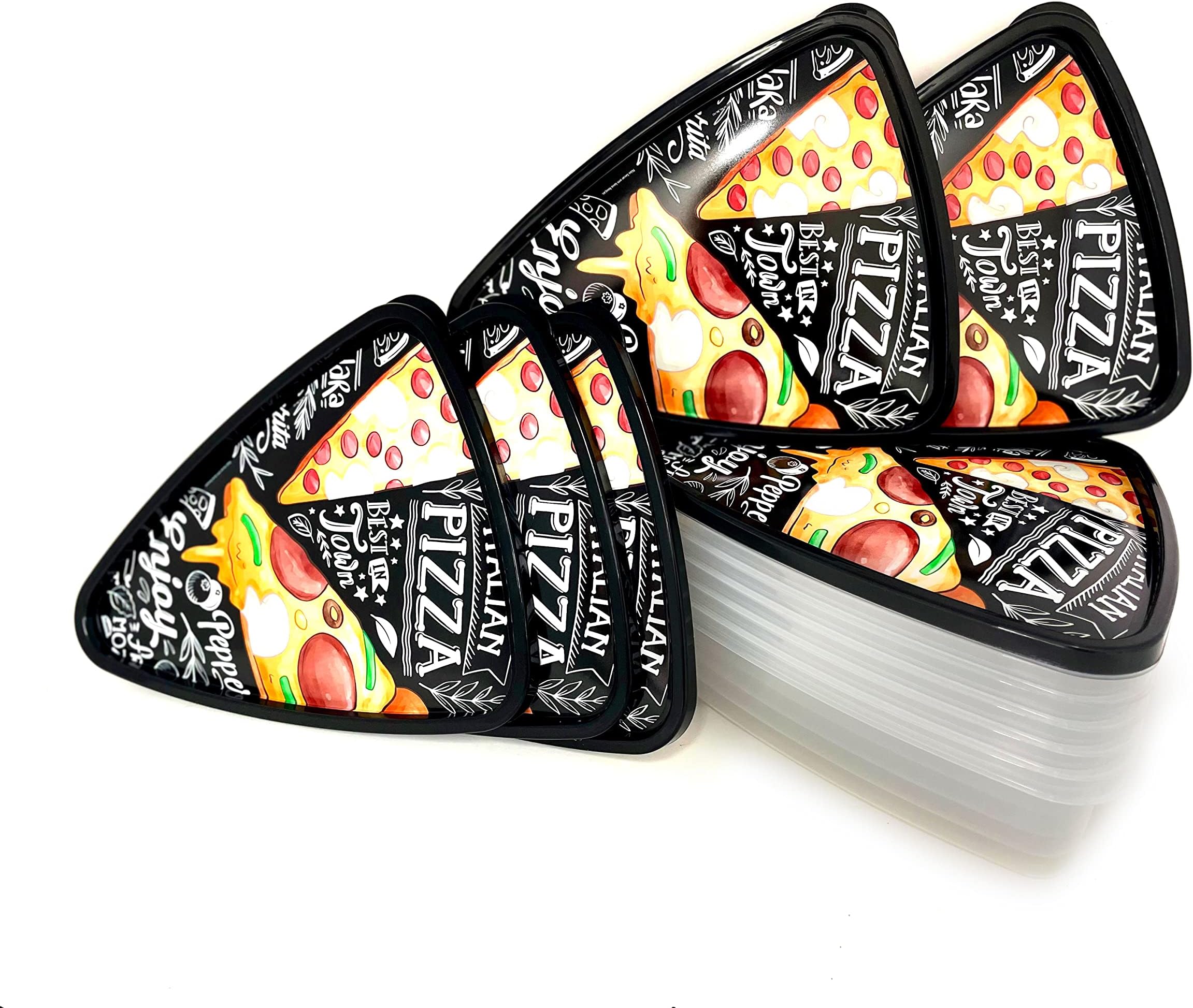Amazon.com: Pizza Slice Container Storage with Lids. Tray, Holder and ...
