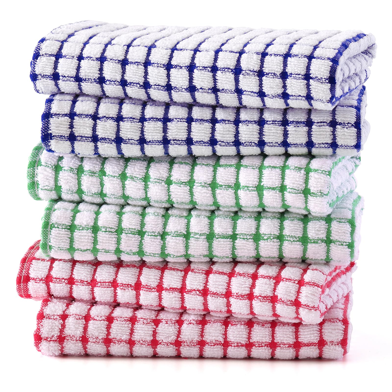 Amazon.com: Kitinjoy Cotton 6 Pack Terry Kitchen Towels, 16 x 25 Inches ...