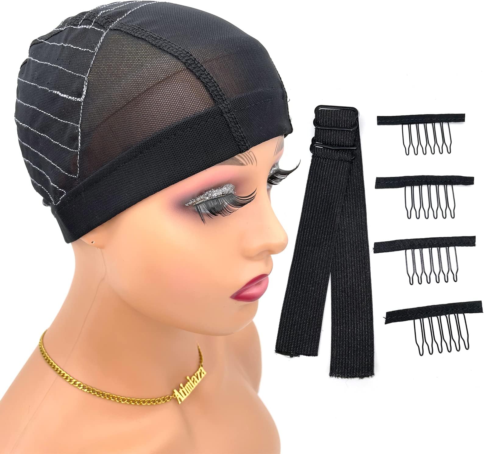 Amazon.com: LAB HAIRS Wig Cap with Grip Band for Keeping Wigs in Place ...