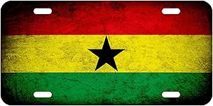 Amazon.com: Aluminum License Plate - Flag of Ghana (Ghanaian) - Rustic ...
