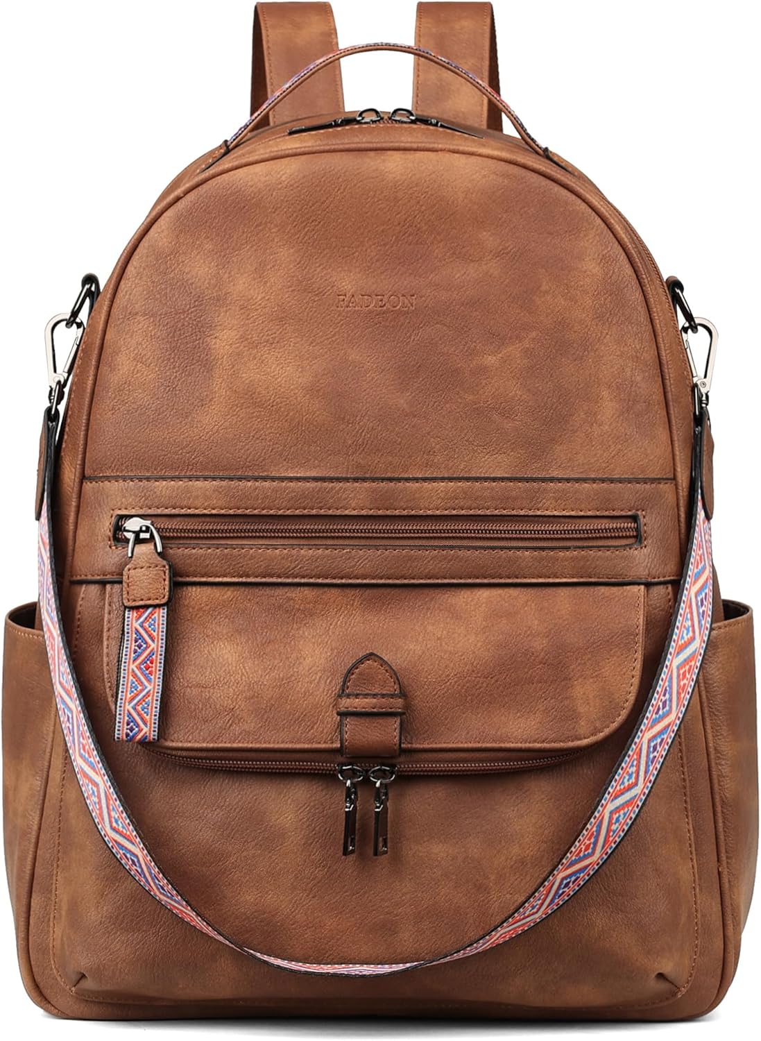Amazon.com: FADEON Leather Laptop Backpack for Women PU Computer ...