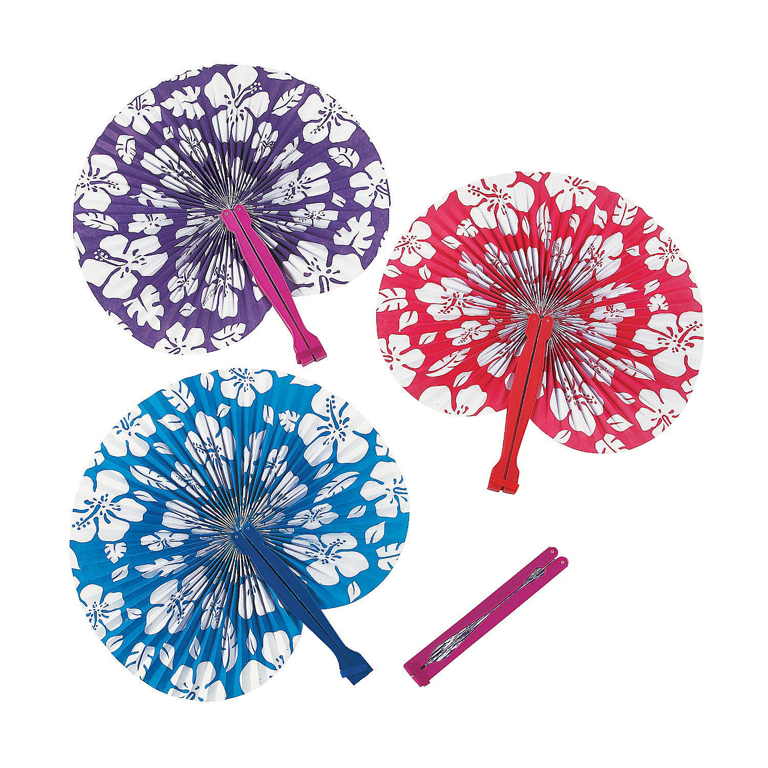 Flamingo Themed Folding Fans 24 Pcs Flamingo Party Fans - Round ...