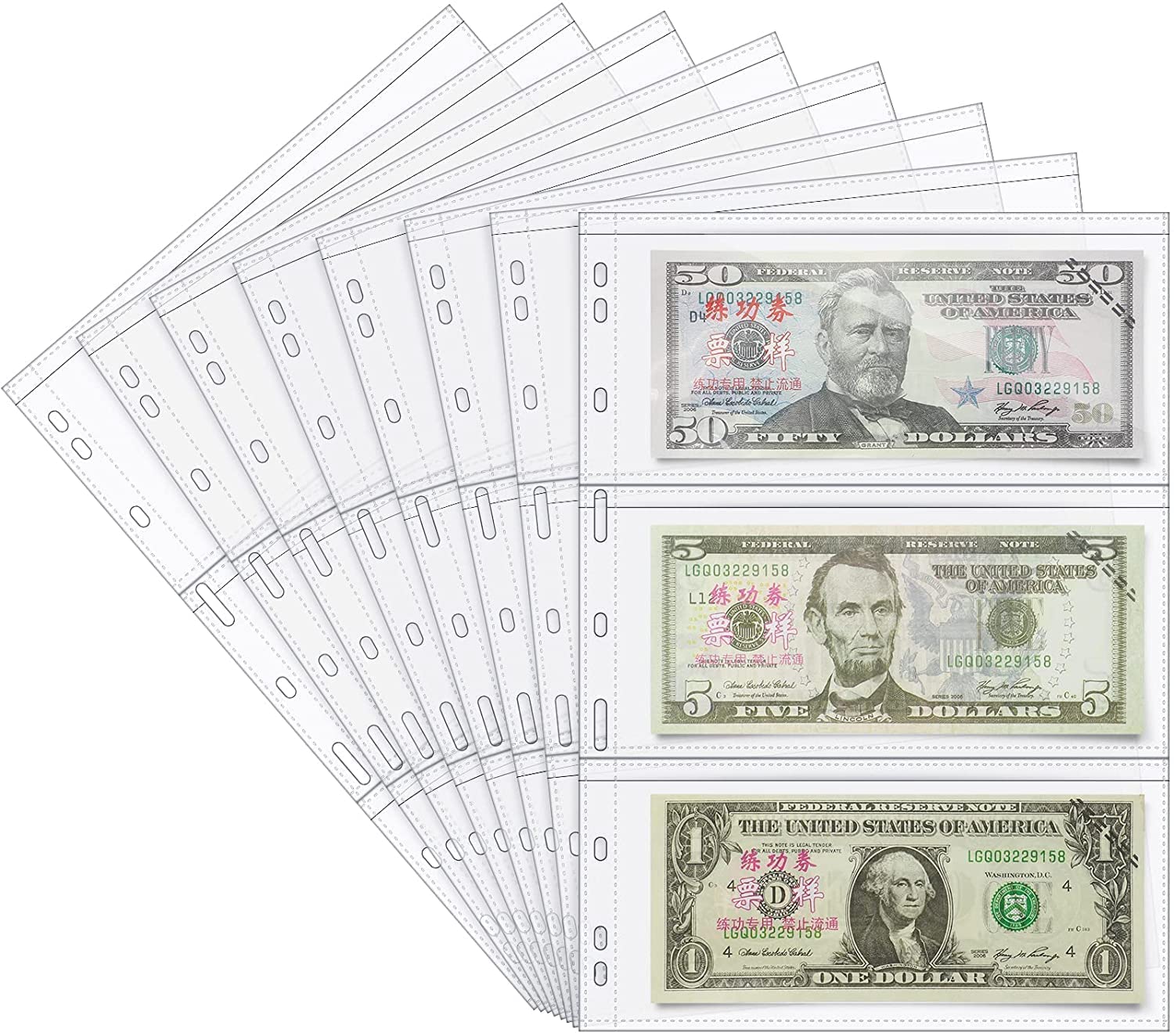 Lewano Currency Sleeves For Collectors-Acid-Free Plastic Currency ...